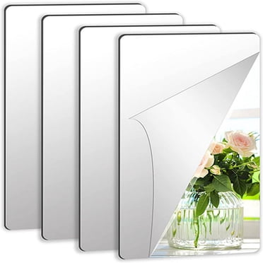 16 Sheets Flexible Mirror Sheets Mirror Wall Stickers Self Adhesive ...