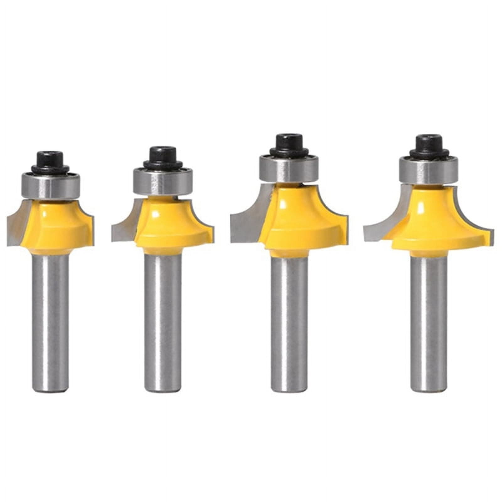 4Pcs 8mm Shank Roundover Router Bit Set-Woodworking Milling Cutter for ...