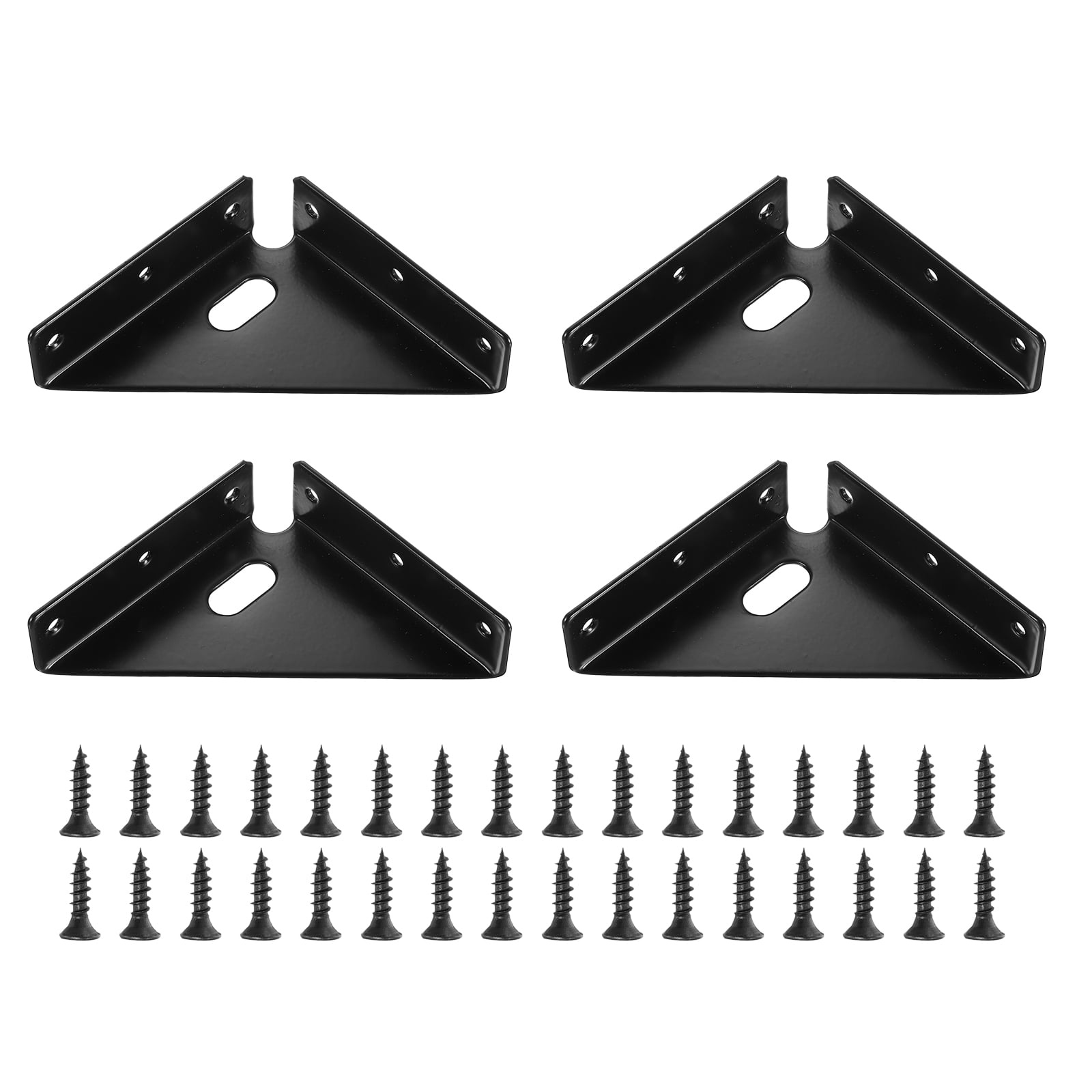 4Pcs 90 Degree Gusset Fittings, 3.39" x 3.39" x 1" Trapezoidal Corner ...