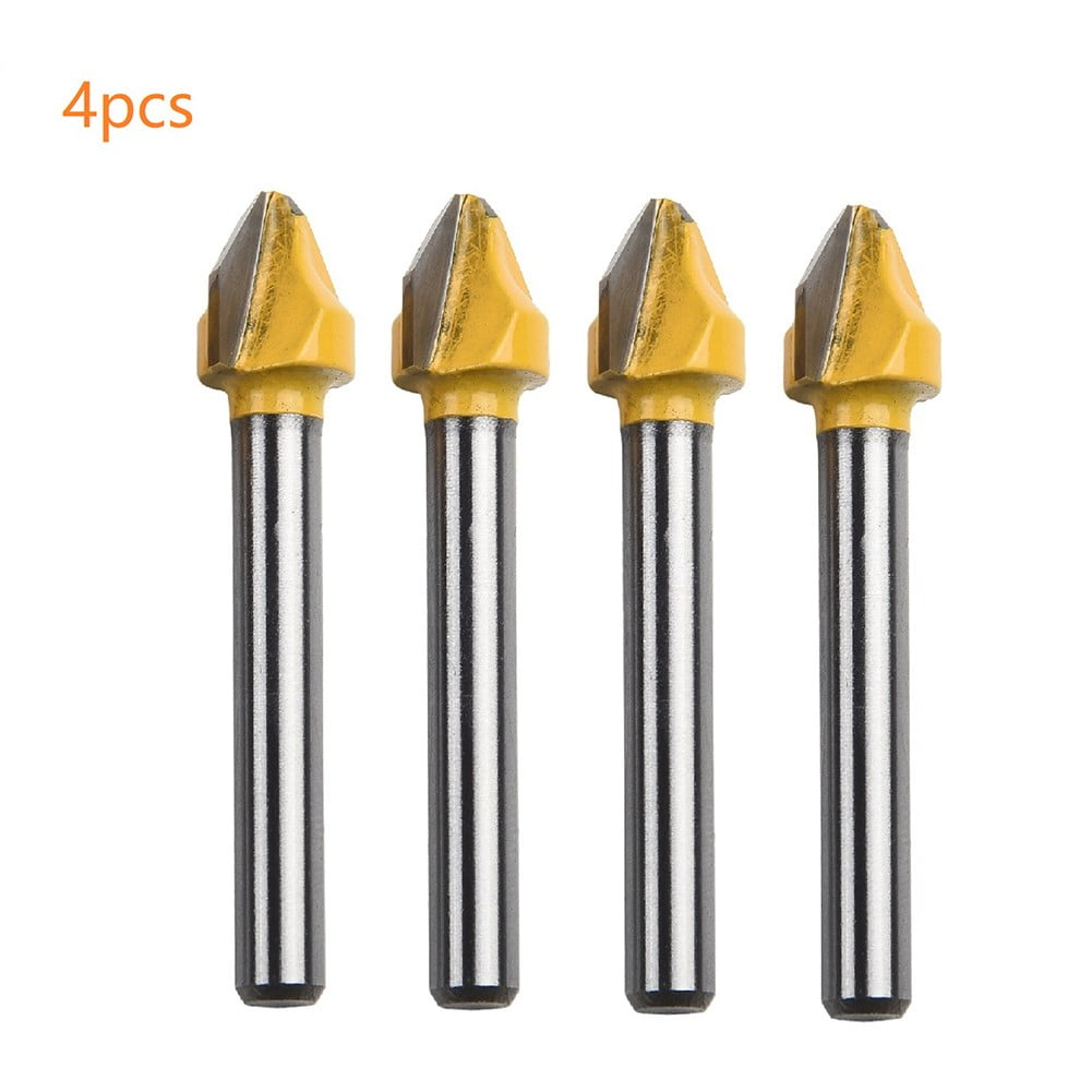 4Pcs 90 Degree V-shaped Flat Head Router Bit Woodworking Engraving ...