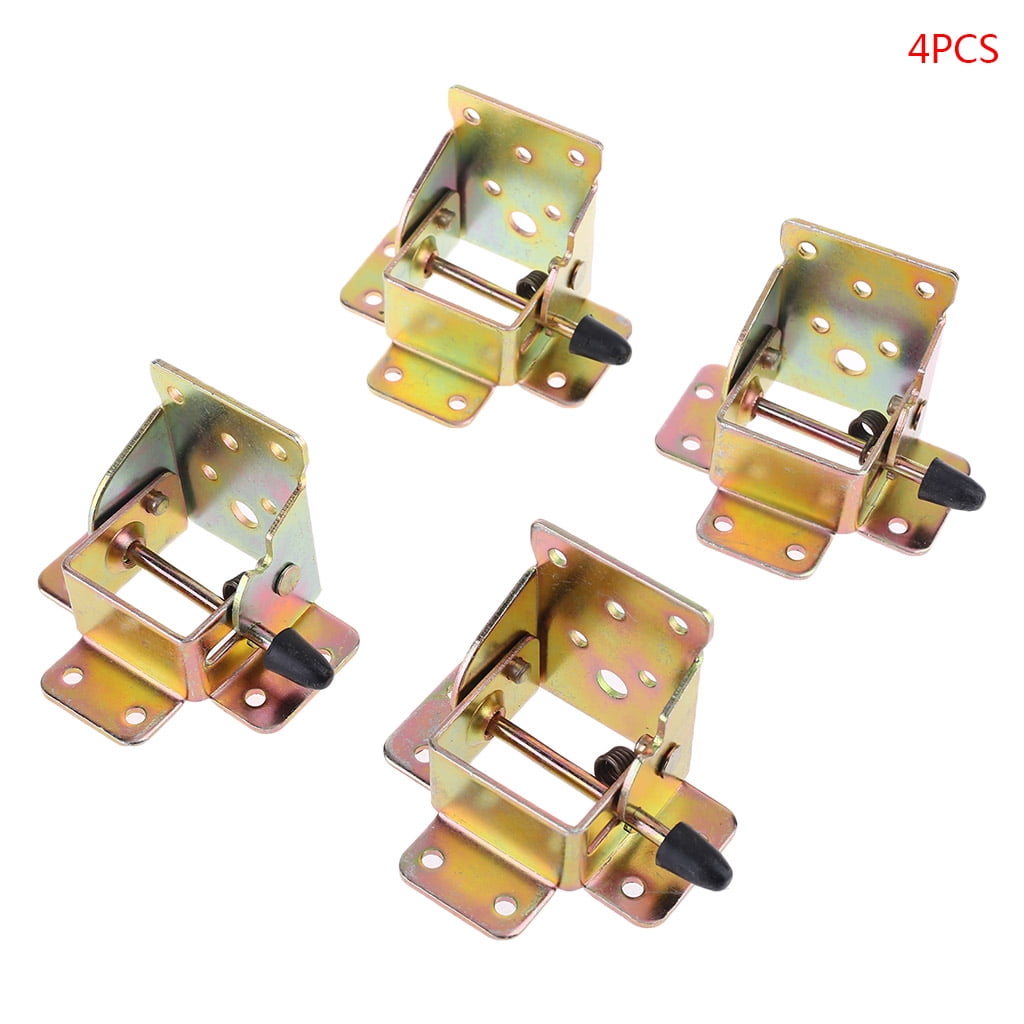 4Pcs 90 Degrees Locking Folding Hinge Metal Chair Leg Bracket Self ...