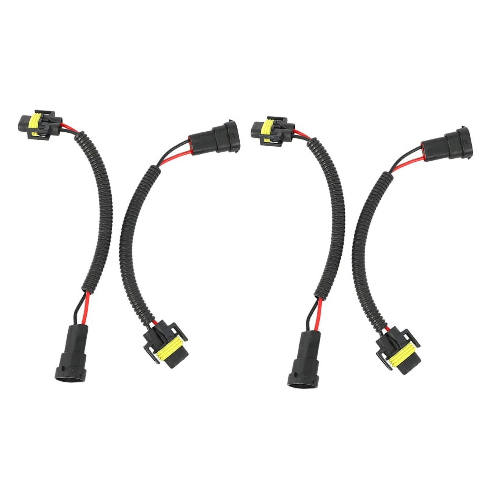 4Pcs 9006 to H11 H8 Headlight Fog Light Conversion Connector Wiring Harness Plug Cable Socket ...