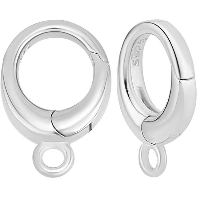 4Pcs 925 Sterling Silver Spring Gate Rings Oval with 1 Sheet Double ...