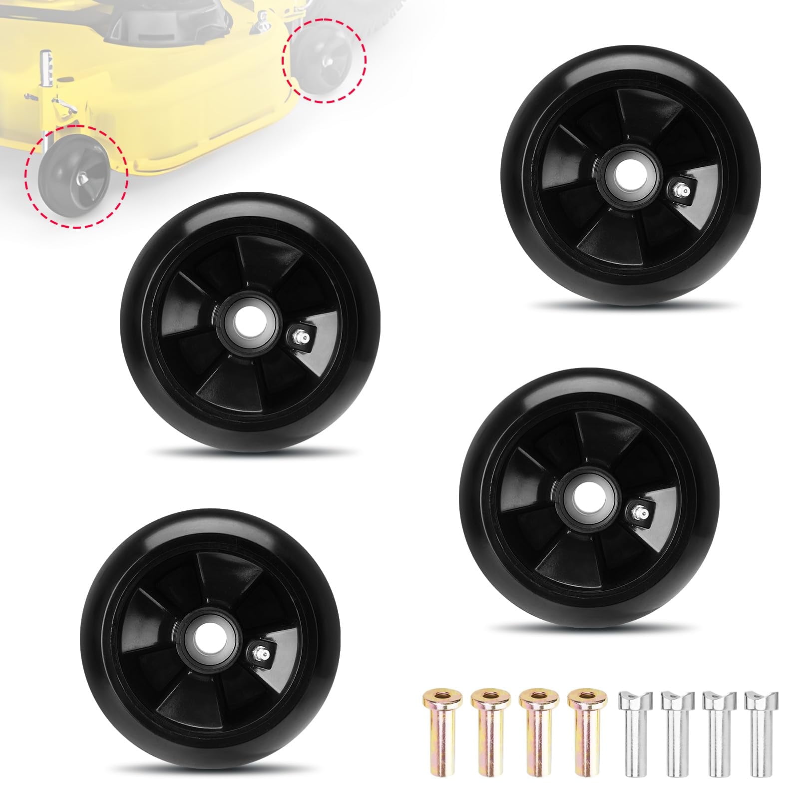 4Pcs AM125172 Plastic Deck Gauge Wheel Kit Compatible with John Deere ...