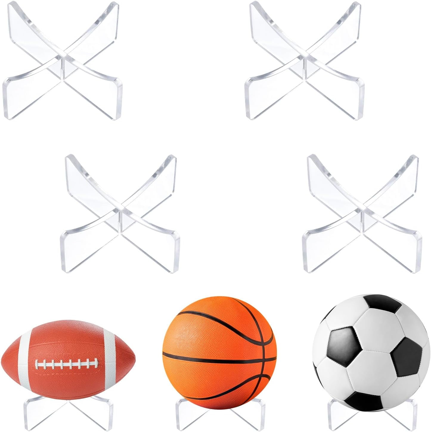 4Pcs Acrylic Ball Stand for Display, Clear Basketball Stand, Storage ...