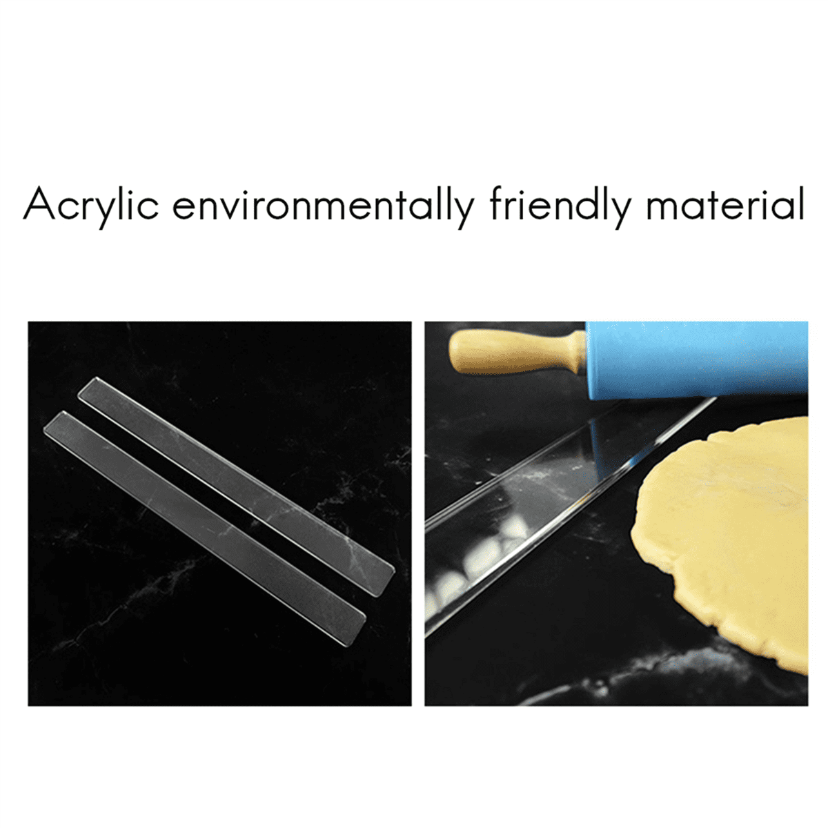 4Pcs Acrylic Biscuit Cake Rolling Tool Balance Ruler Fondant Icing ...