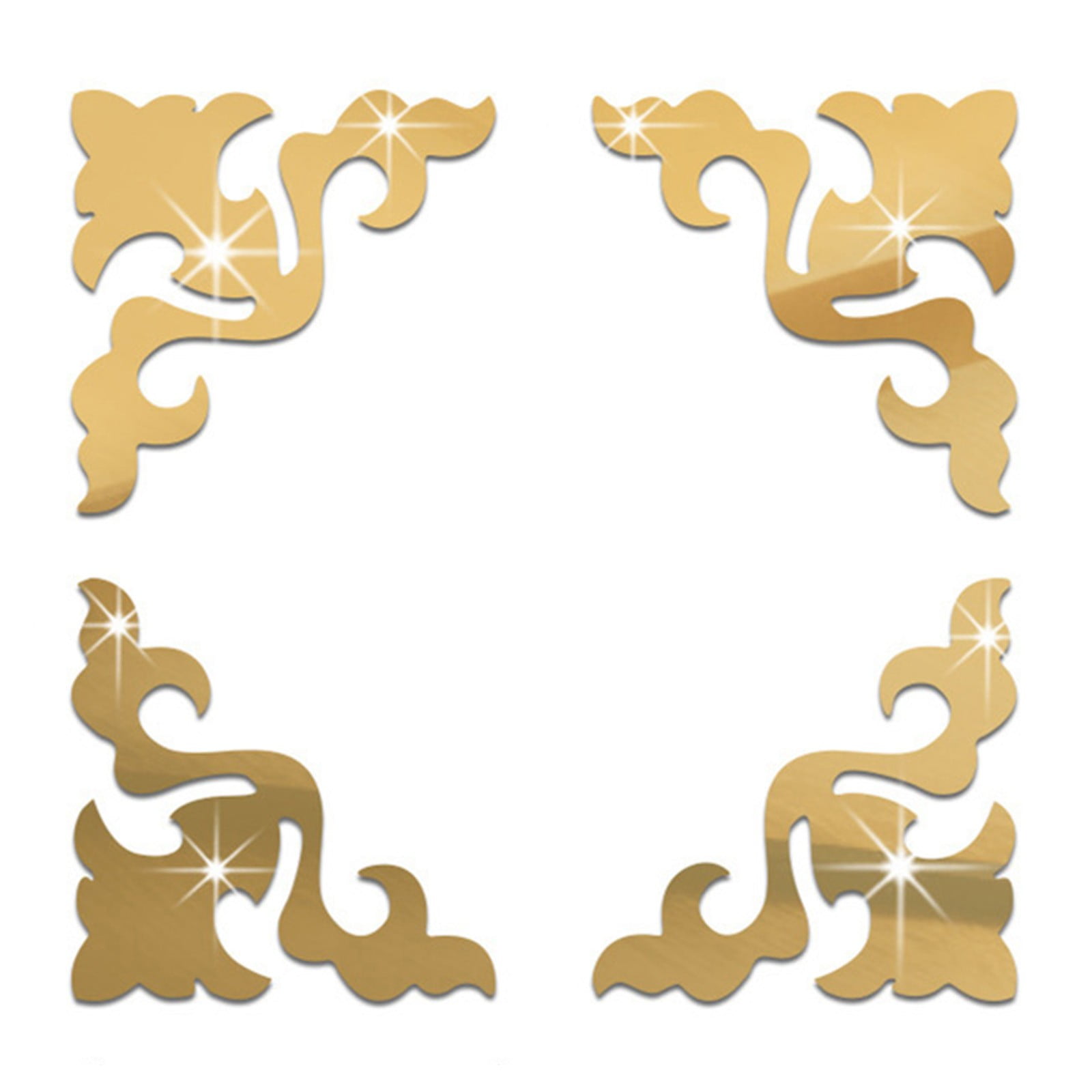 4Pcs Acrylic Mirror Sticker Wall Corner Edge Strip Self-adhesive ...