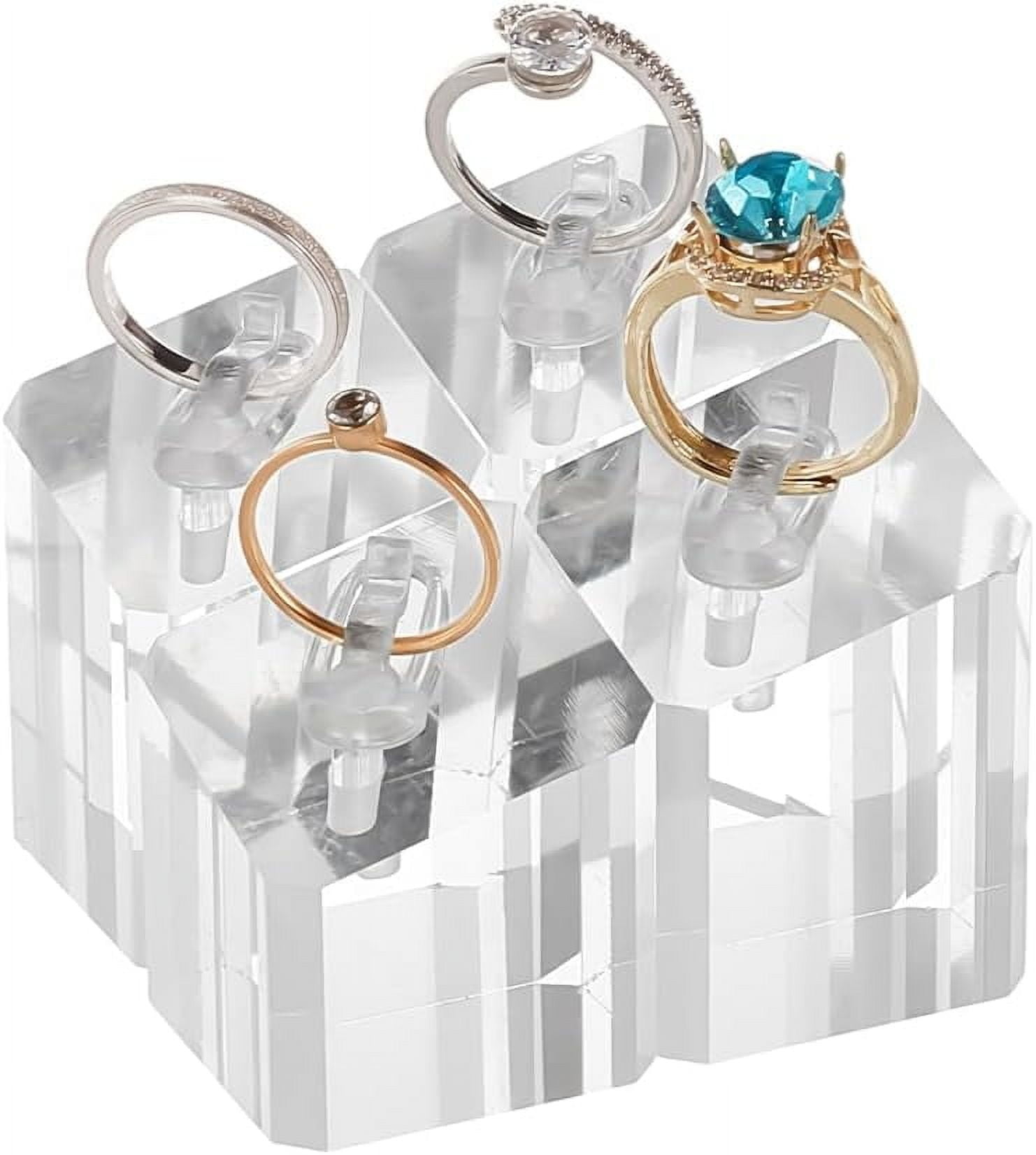 4Pcs Acrylic Ring Display Holder 3 Sizes Clear Ring Showcase Display ...