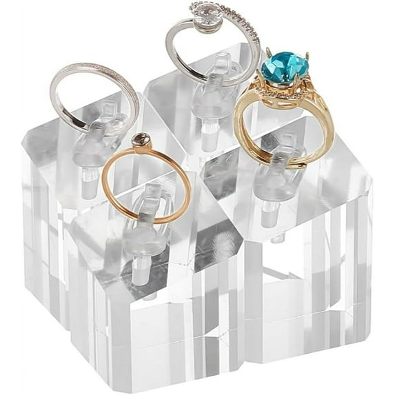 4Pcs Acrylic Ring Display Holder 3 Sizes Clear Ring Showcase Display ...
