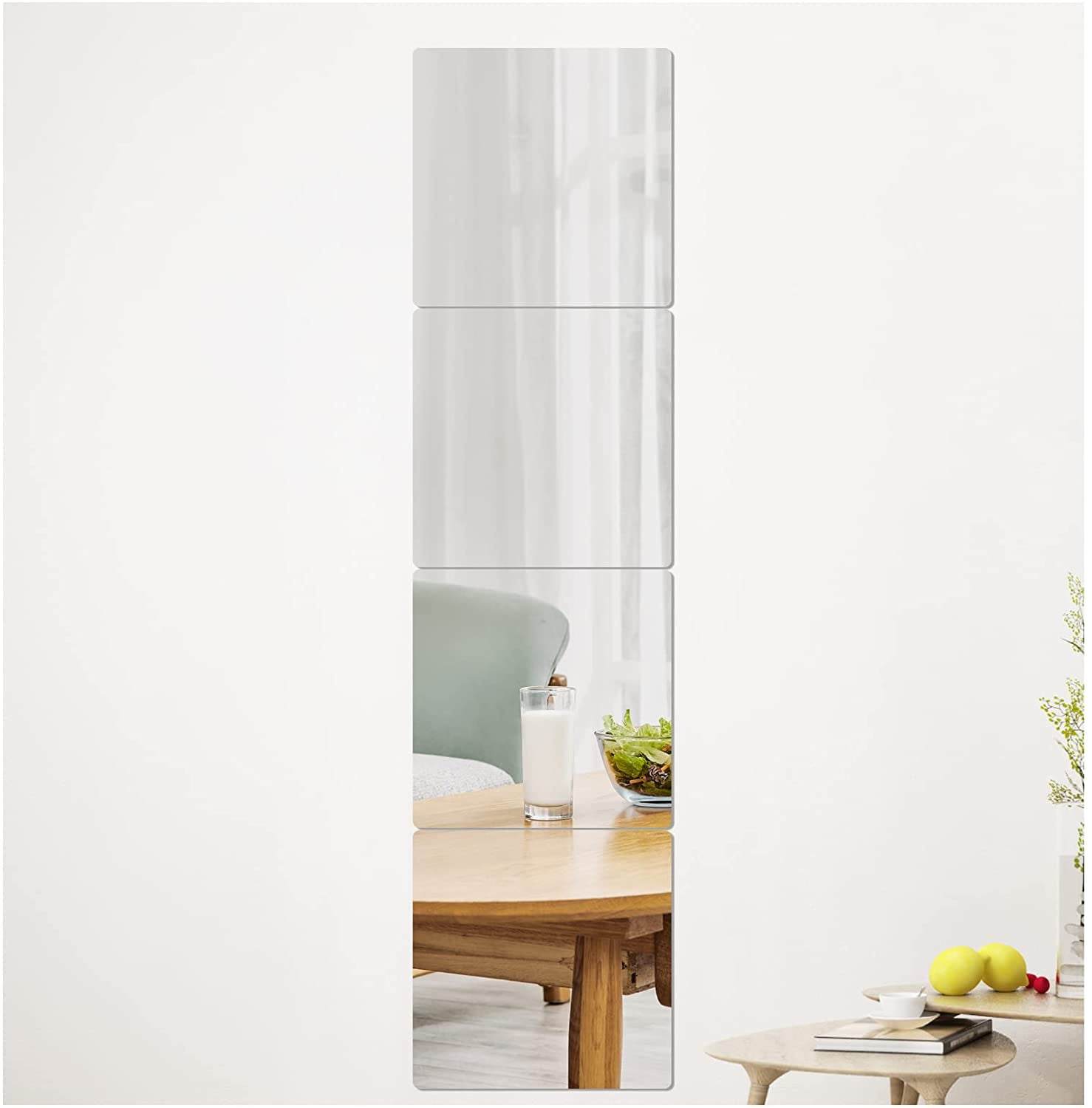 4Pcs Acrylic Wall Mirror Full Length Body Mirrors for Bedroom ...