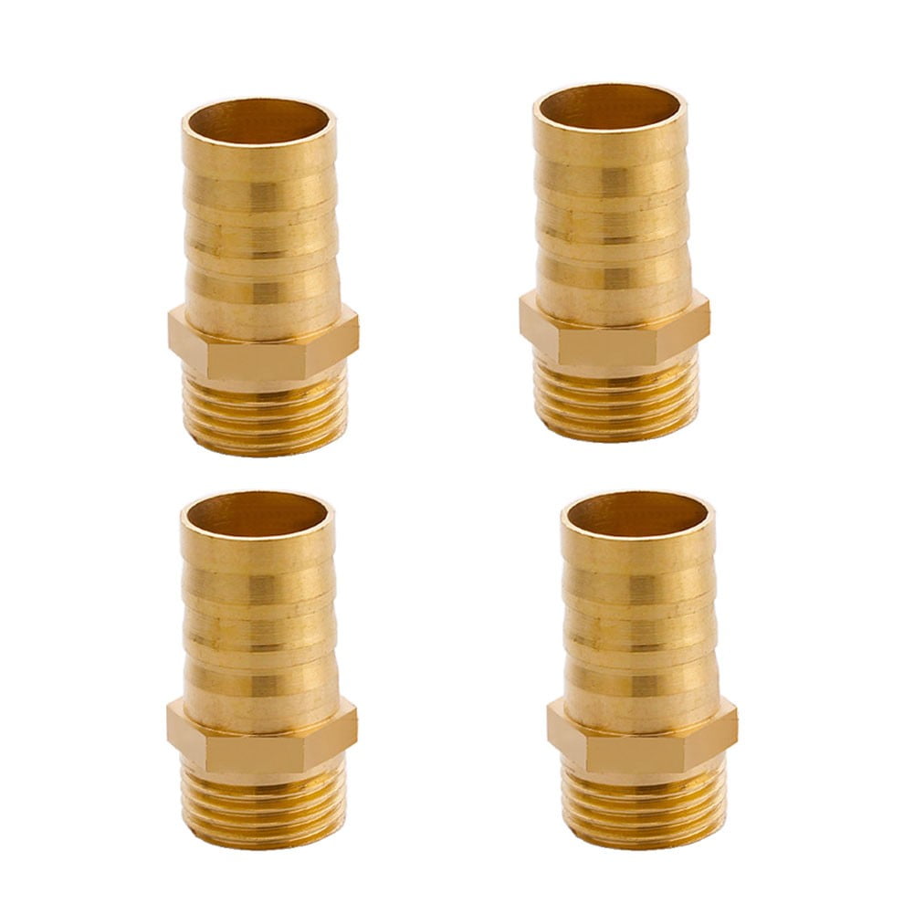 4Pcs Adapter G1/2 Male Thread Adapter Crimp Fitting Brass Fittings 1/2 ...