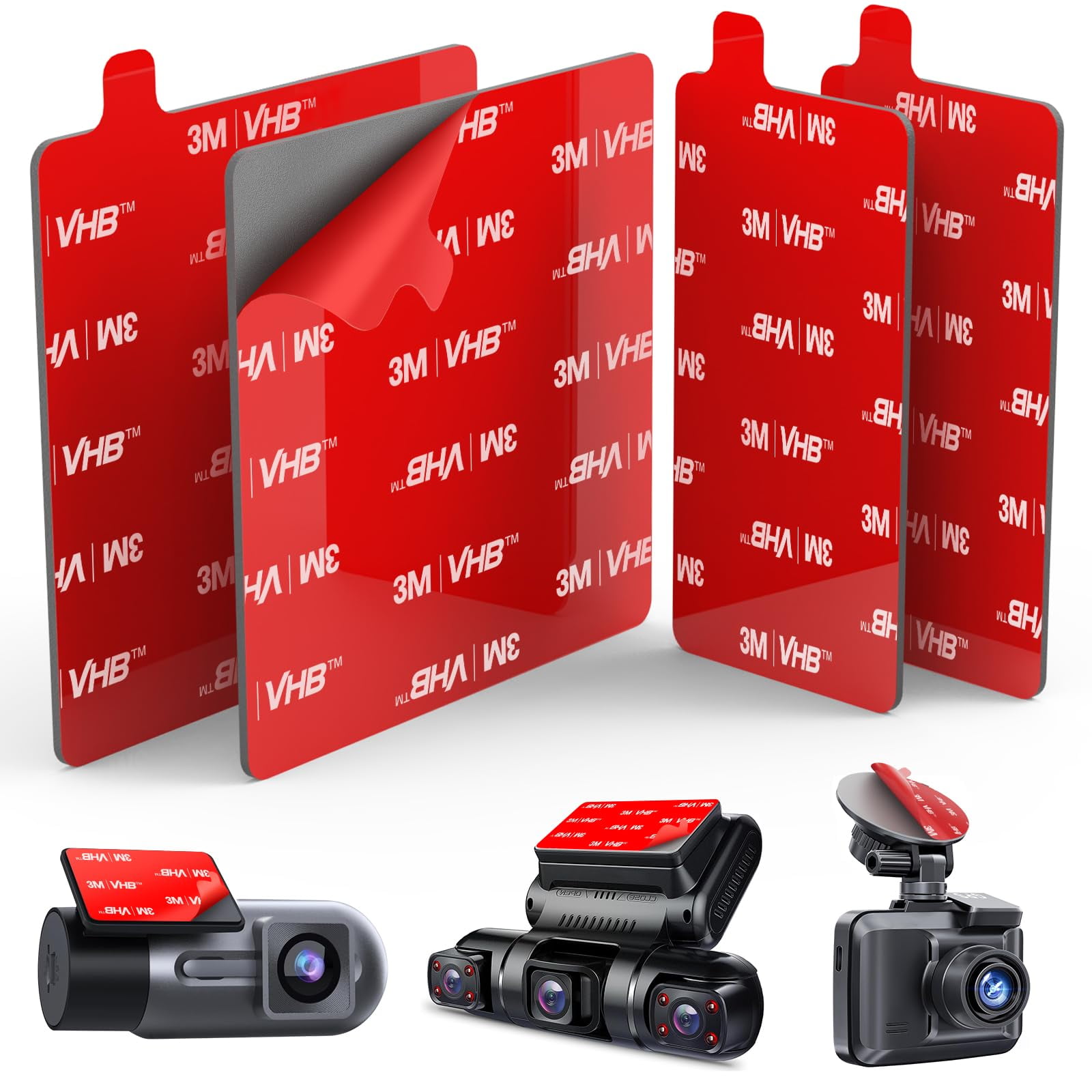 "VOLPORT 4Pcs Adhesive Sticky Pads for Dash Cam, 3M VHB Heat Resistant ...