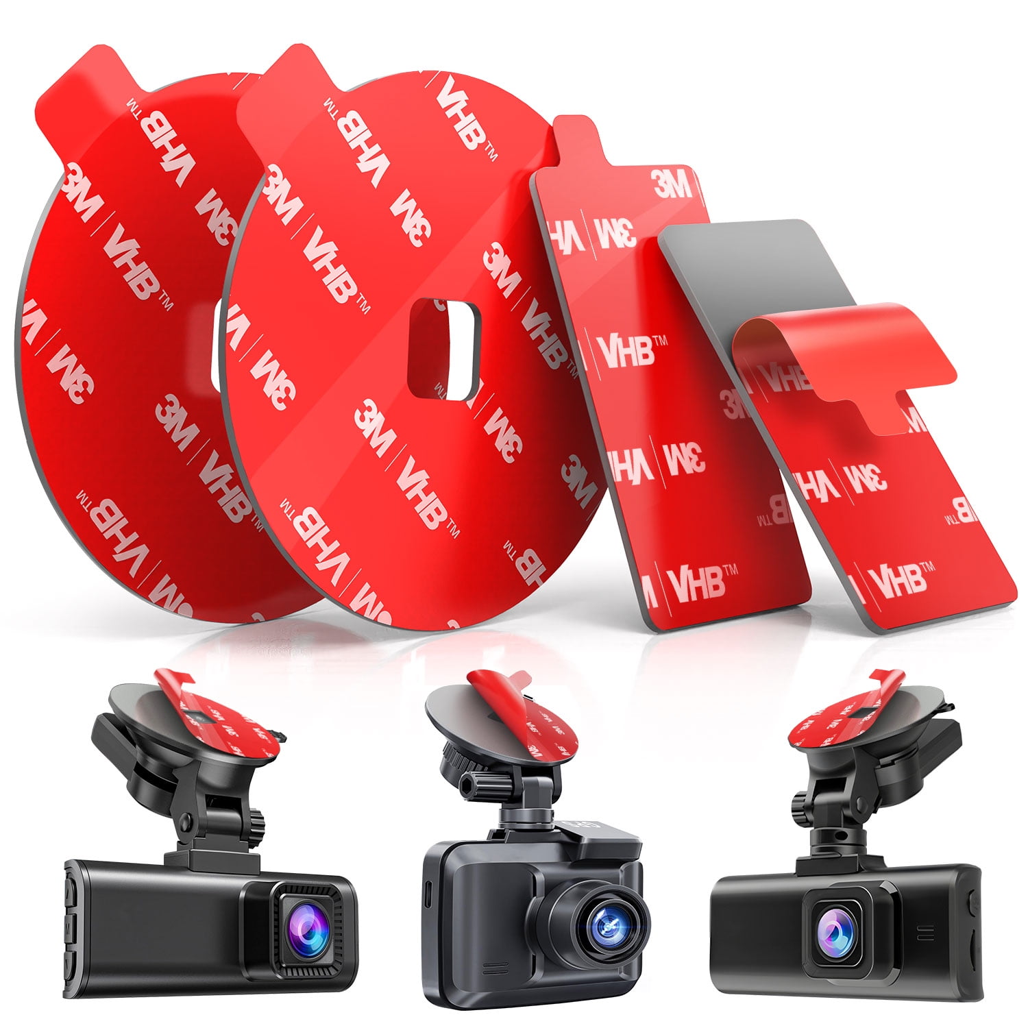 4Pcs Adhesive Sticky Pads for Front and Rear Dash Cam, Heat Resistant ...