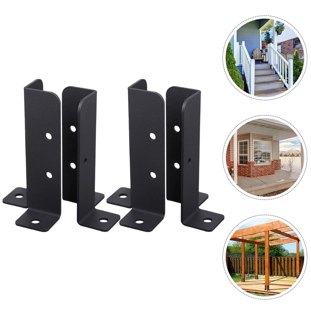 4Pcs Adjustable Deck Post Anchor Base Brackets, Heavy Duty Reversible ...