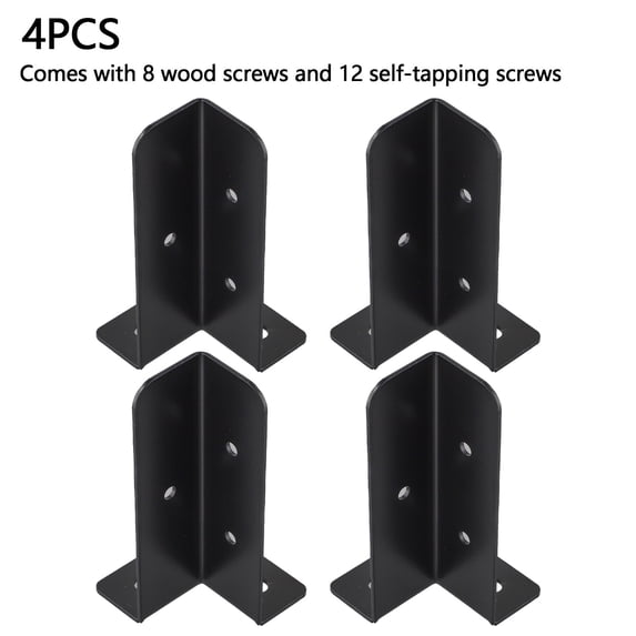 4Pcs Adjustable Deck Post Anchor Base Brackets Reversible Wood Fence ...