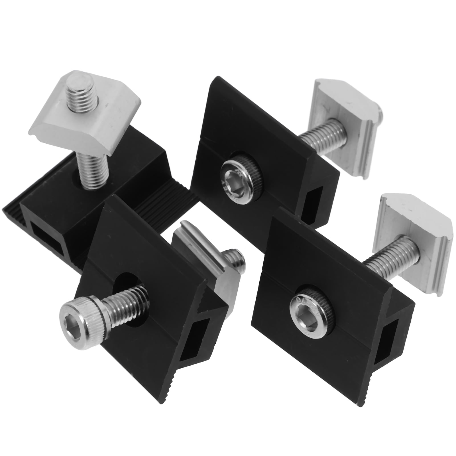 4Pcs Adjustable Solar Panel End Clamps Aluminum Z Bracket with Screws ...