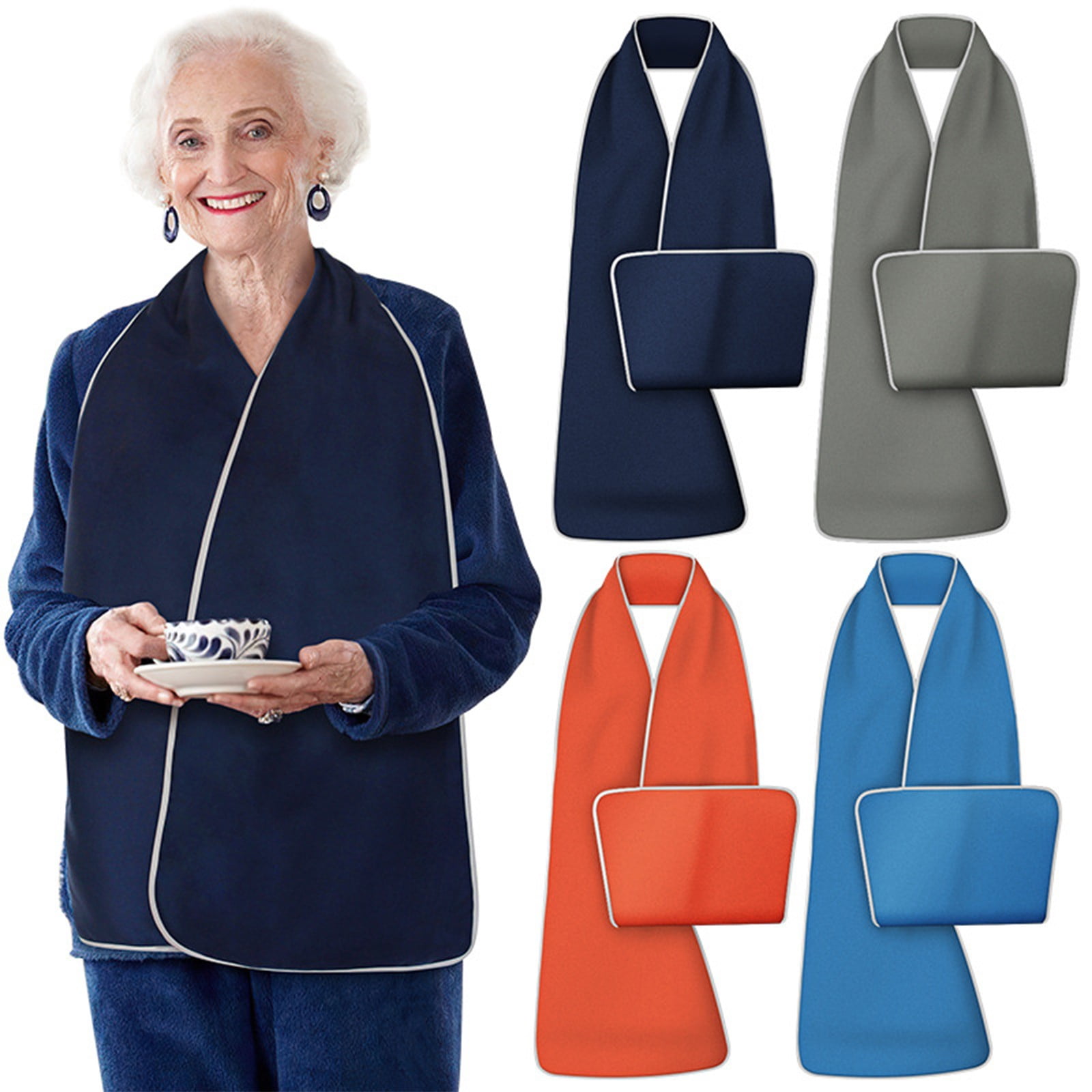4Pcs Adult Bib for Eating, Yrmaups Waterproof Adult Bib for Elderly ...