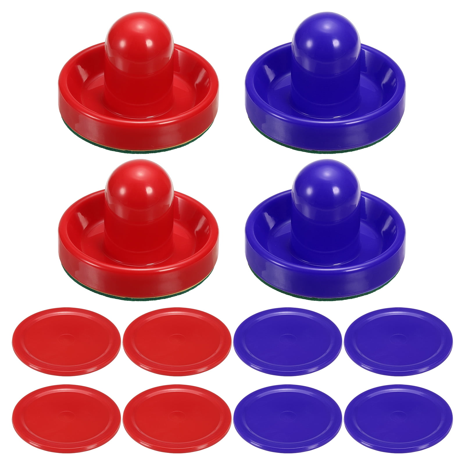 4Pcs Air Hockey Pushers 96mm with Pads and 8Pcs Air Hockey Pucks ...