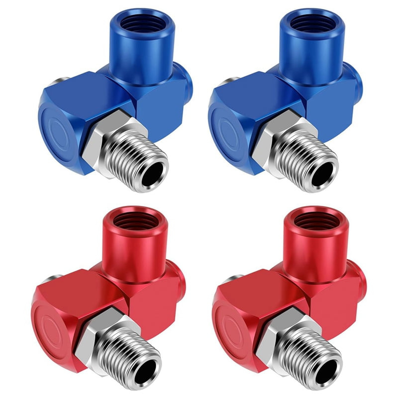4Pcs Air Hose Connector,360 Degree Rotatable Air Hose Fitting Aluminum ...