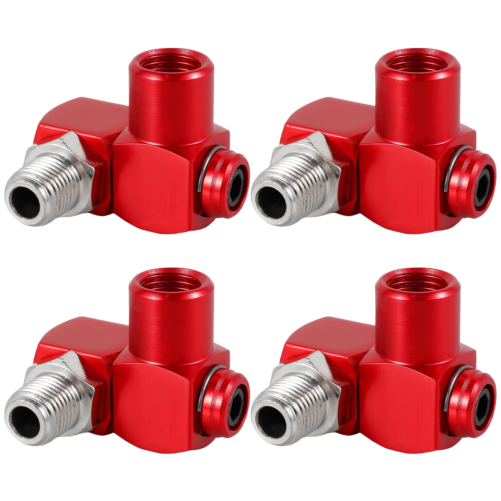 4Pcs Air Hose Connector 360° Rotatable Air Hose Fitting Aluminum 1 ...