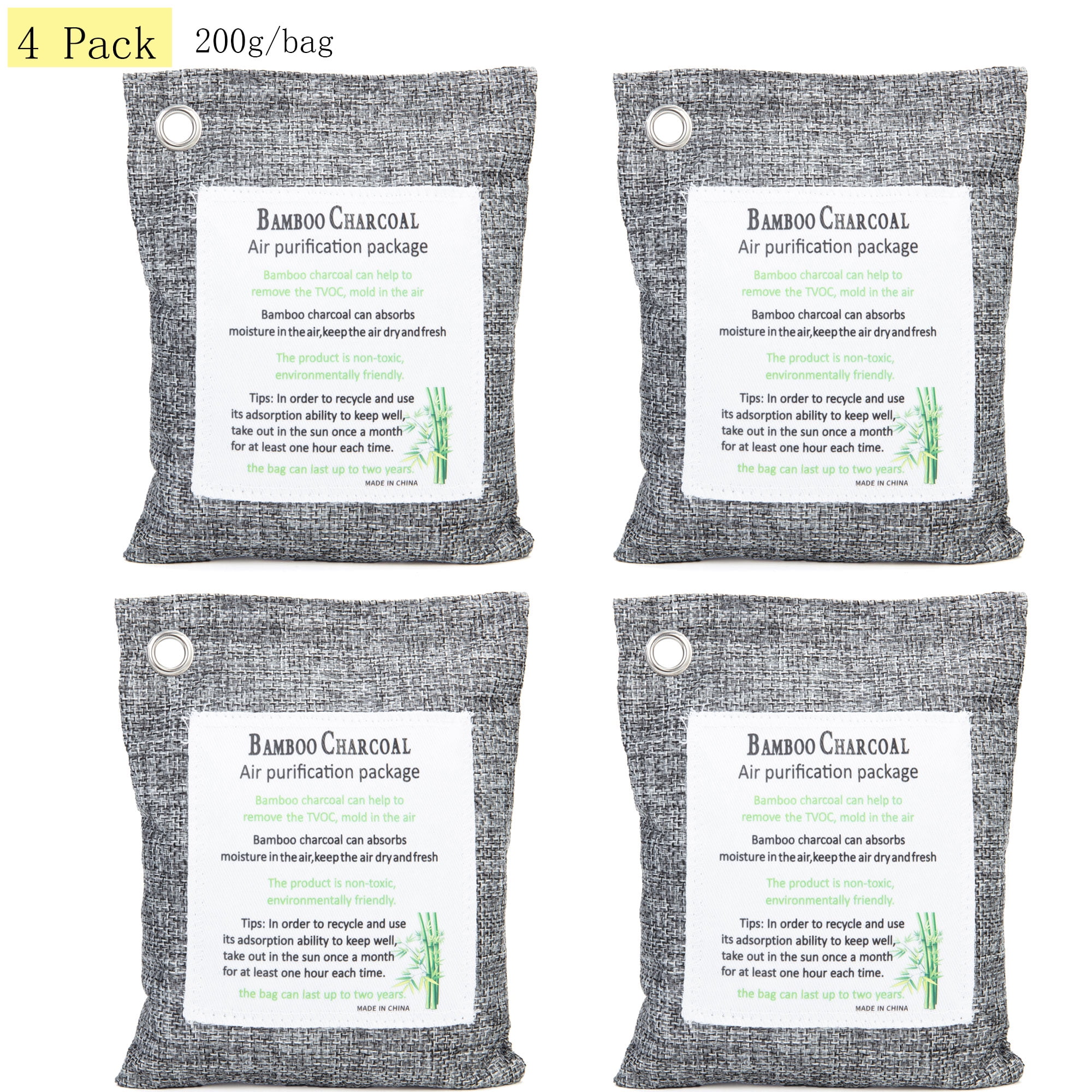 4Pcs Air Purifying Bag Natural Air Freshener Bags Activated Charcoal ...