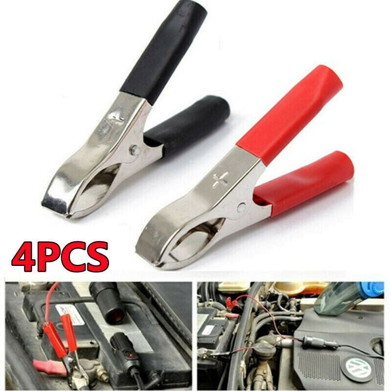 4Pcs Alligator Clips 30A 75MM Crocodile Alligator Clamp Car Van Battery ...