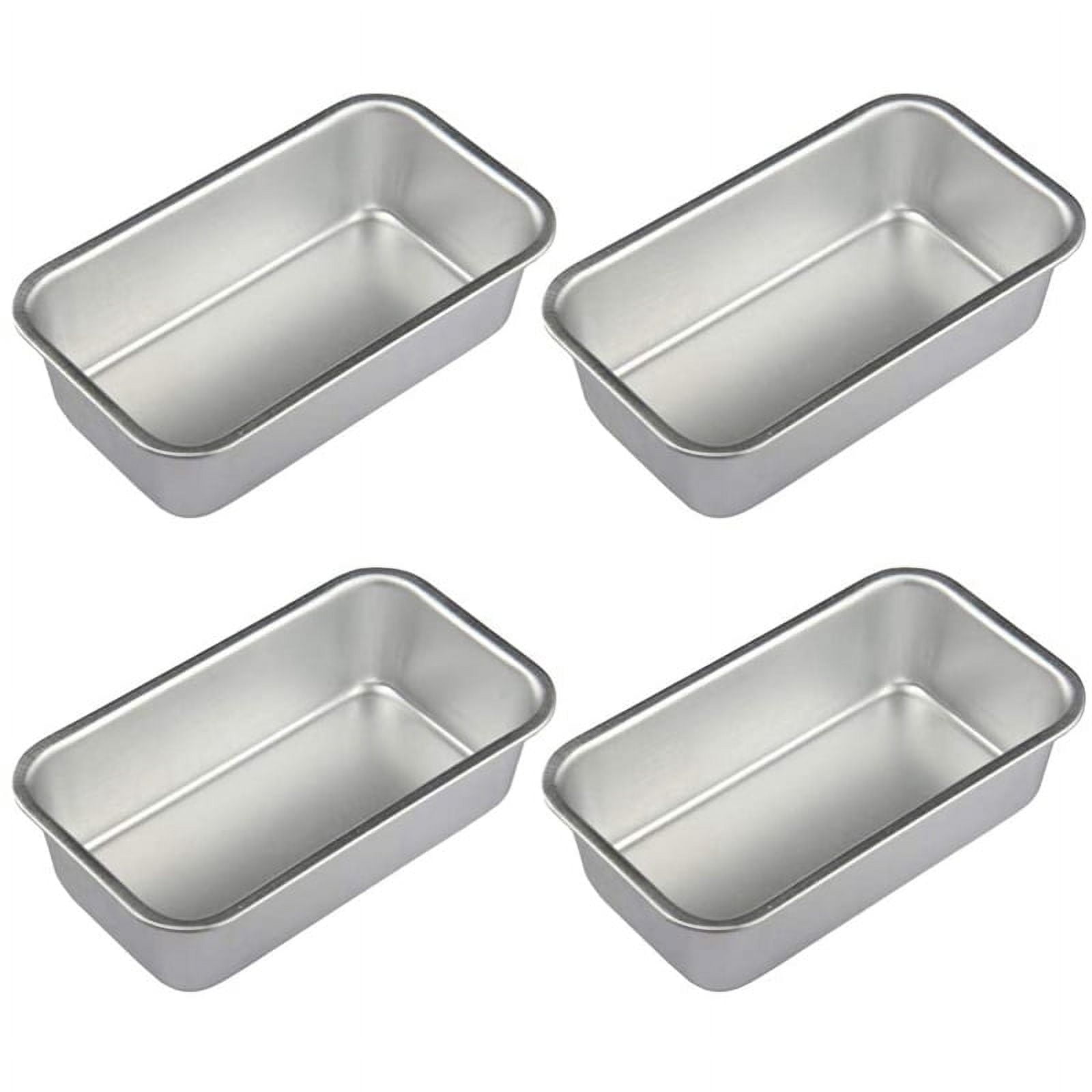 4Pcs Aluminum Alloy Loaf Tin Rectangular Non-Stick Bread Mould Bread ...
