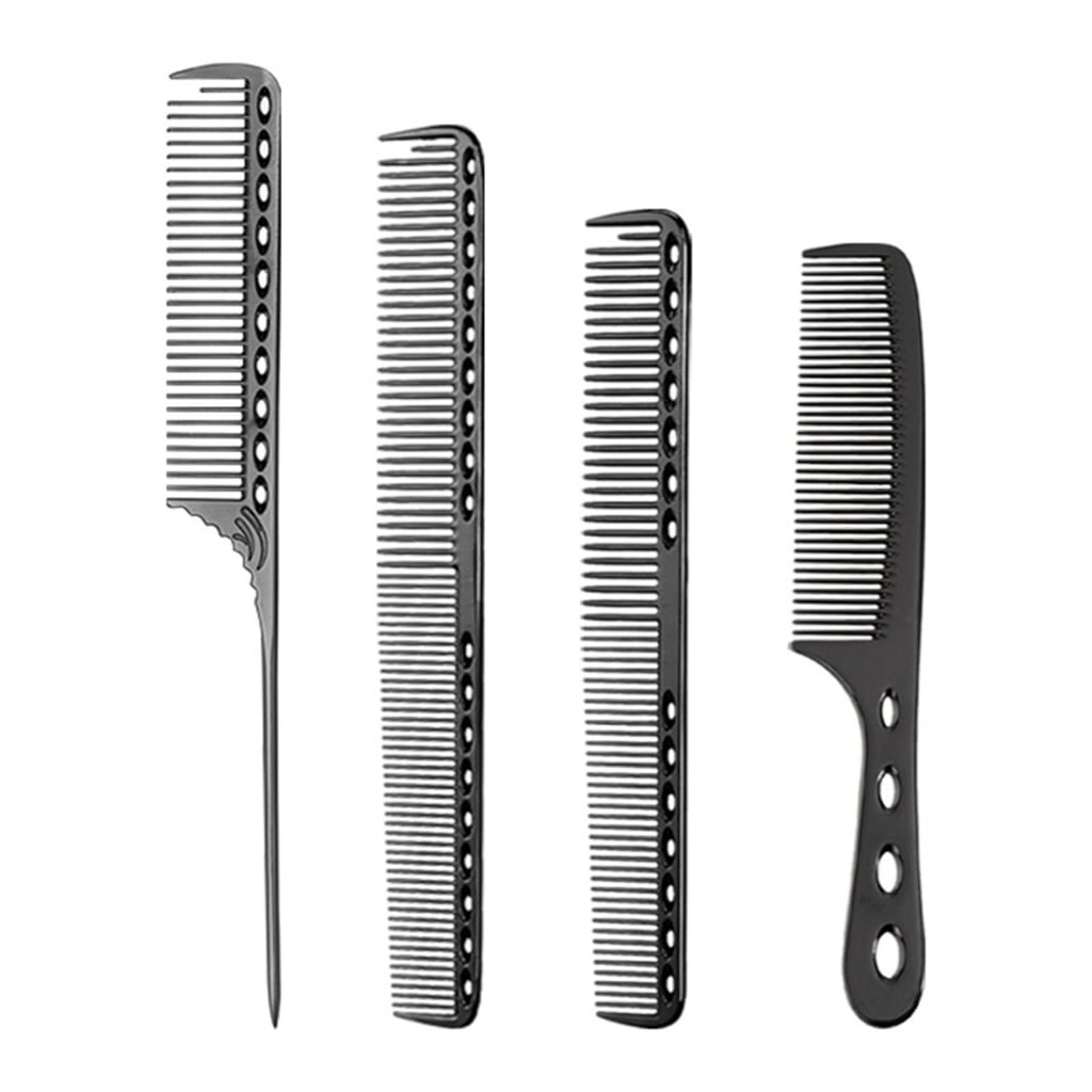 4Pcs Aluminum Hair Combs Set: Long Cutting Comb,Short Styling Comb ...