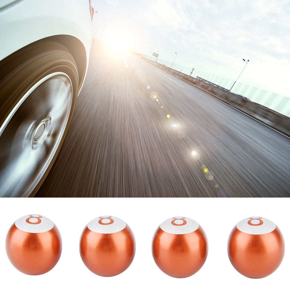 4Pcs Aluminum Motorcycle Car Truck 8-Ball Tire Air Valve Stem Wheel ...