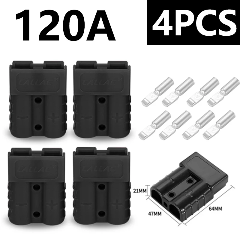4Pcs Anderson 50A/120A Quick Connect Plug Kit - Silver Plated Copper ...
