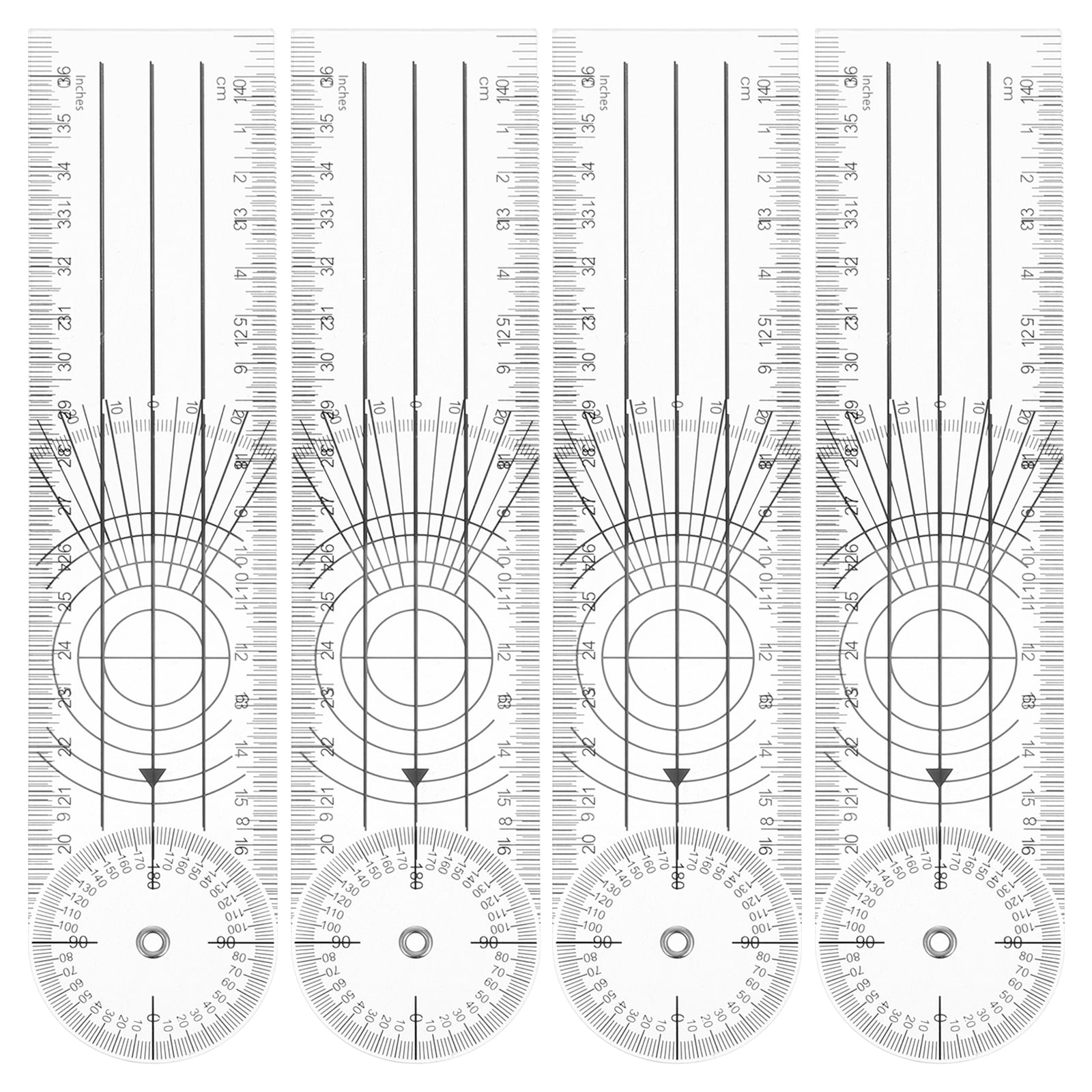 4Pcs Angle Protractor 0-180 Degrees Angle Finder Plastic Double Arms ...