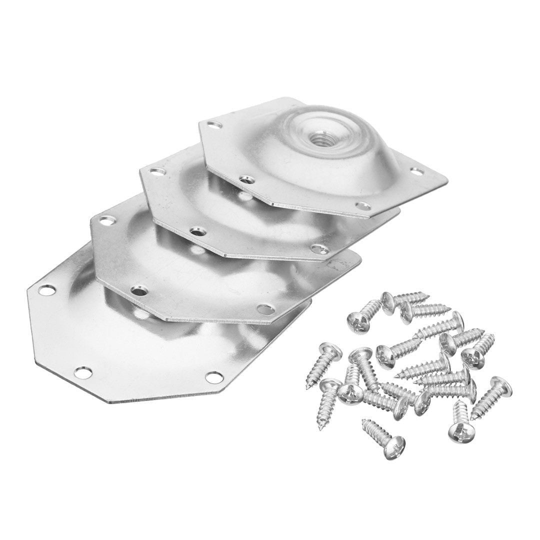 4Pcs Angled Legs Fixing Plate Bracket Furniture Table Feet Set W/Screws ...