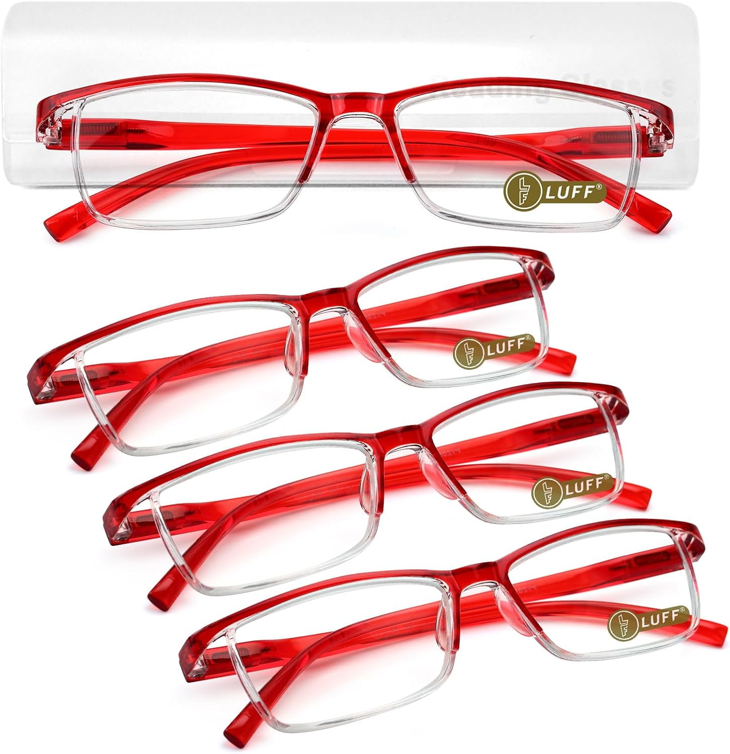 4Pcs Anti-Blue-ray Reading Glasses Portable Ultra-Light Readers(3.00X ...