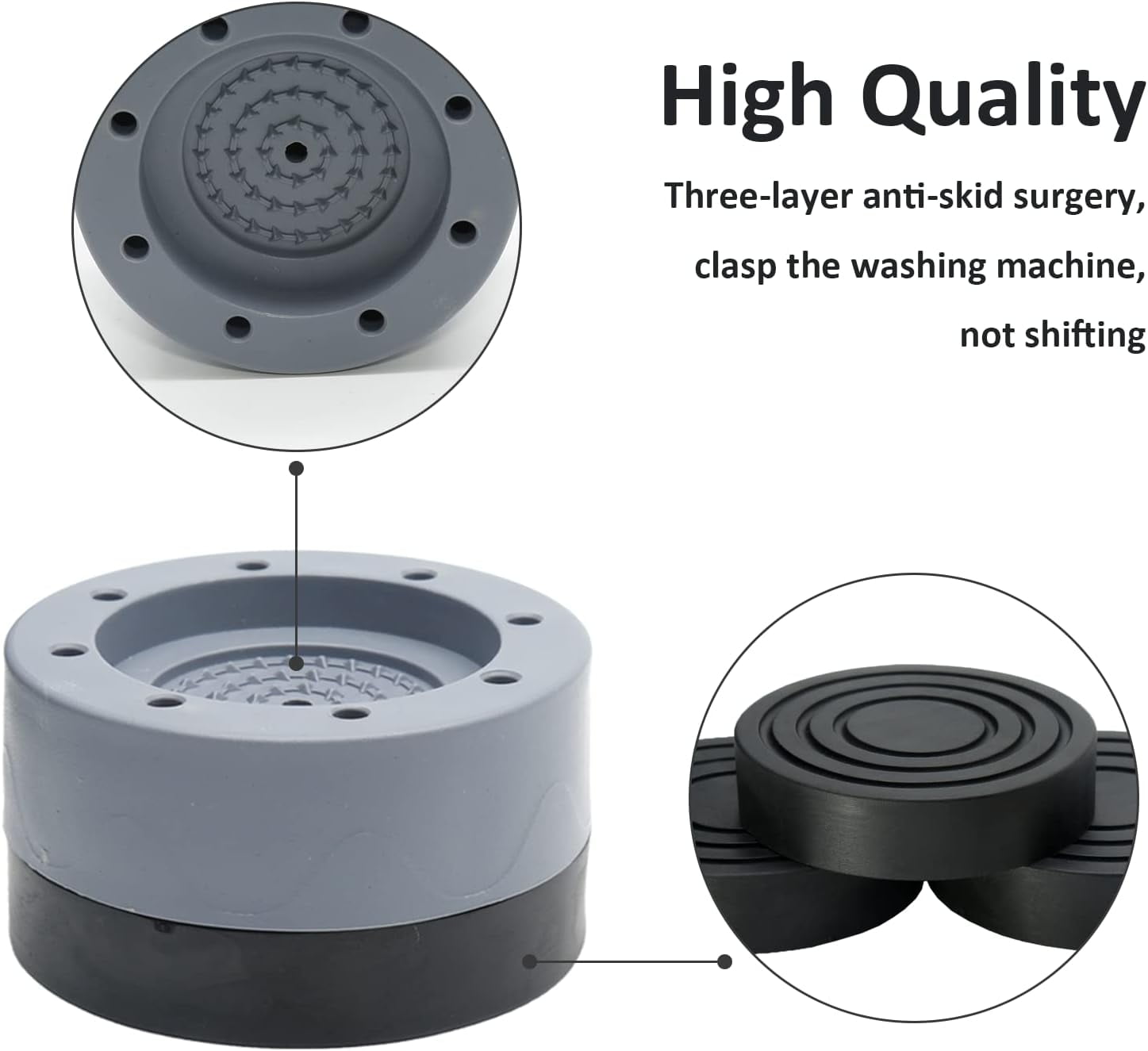 4Pcs Anti Vibration Pads for Washing Machine, Shock and Noise ...