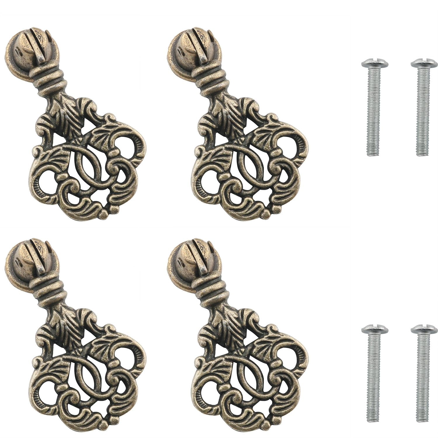 4Pcs Antique Bronze Pendant Handles Alloy Drawer Handles Chinese Style ...