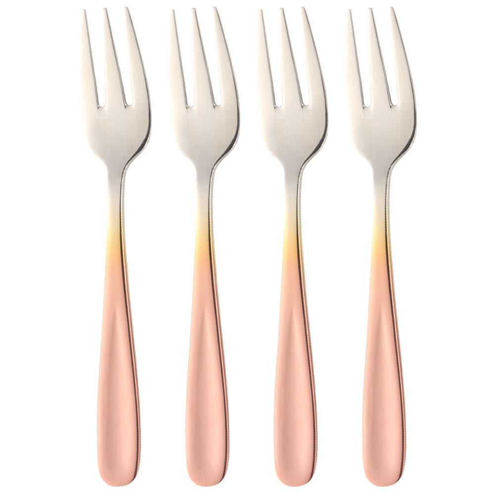 4Pcs Appetizer Forks Small Food Forks Stainless Steel Fruit Forks ...