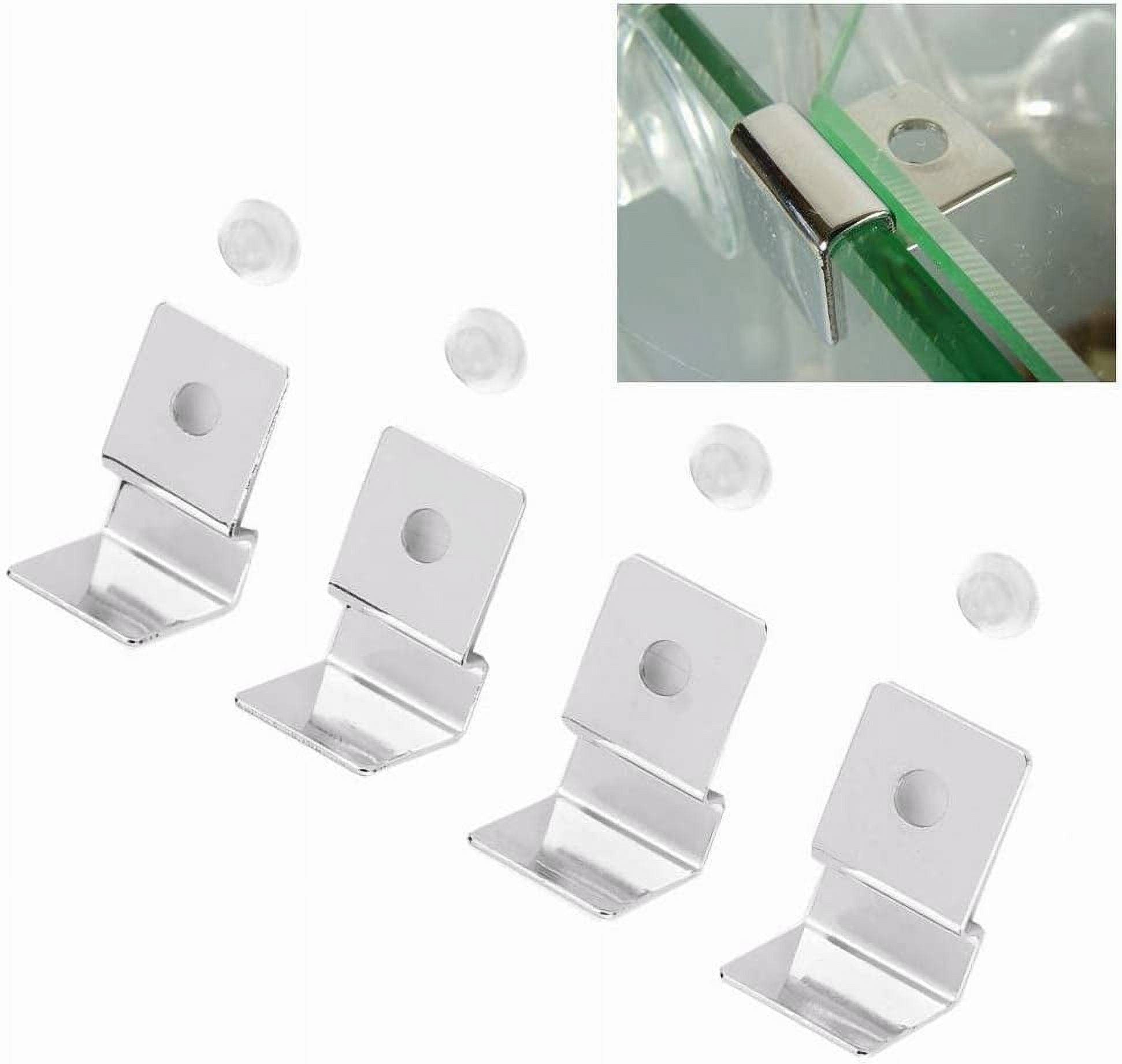 4Pcs Aquarium Cover Bracket Stainless Steel Fish Tank Glass Cover Clips ...
