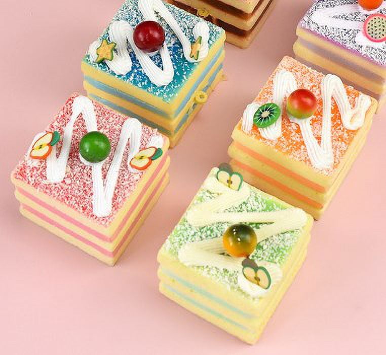 4Pcs Artificial Cake Realistic Fruit Cake Food Model Bakery Dessert ...