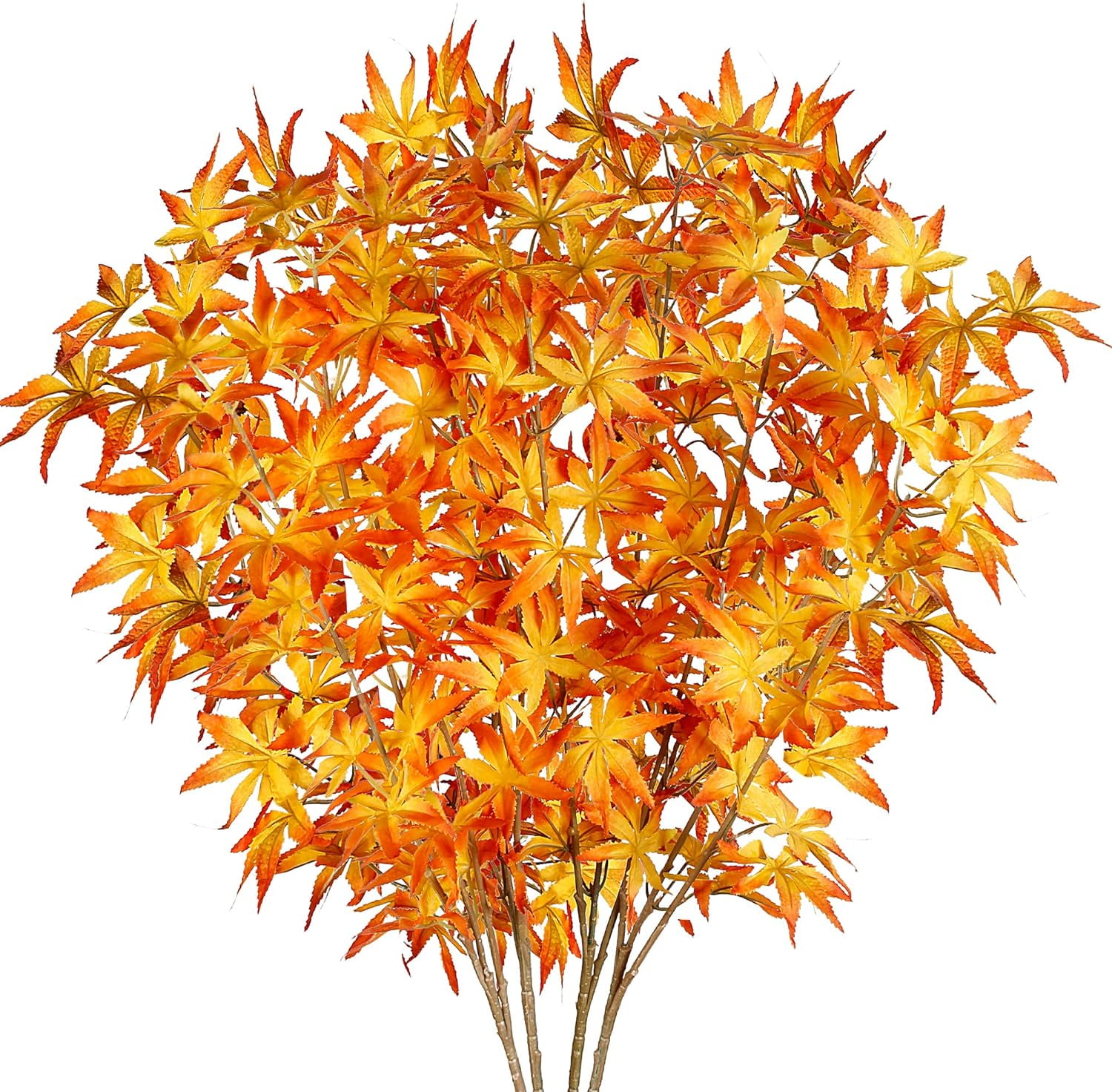 4Pcs Artificial Maple Leaves Branches Fake Fall Leaves Stems Maple ...