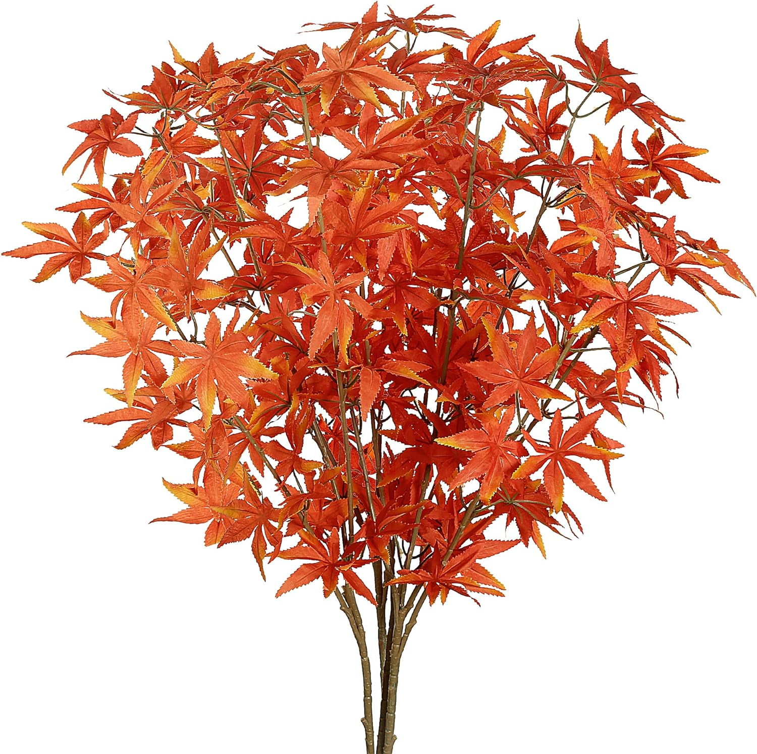 4Pcs Artificial Maple Leaves Branches Fake Fall Leaves Stems Maple ...
