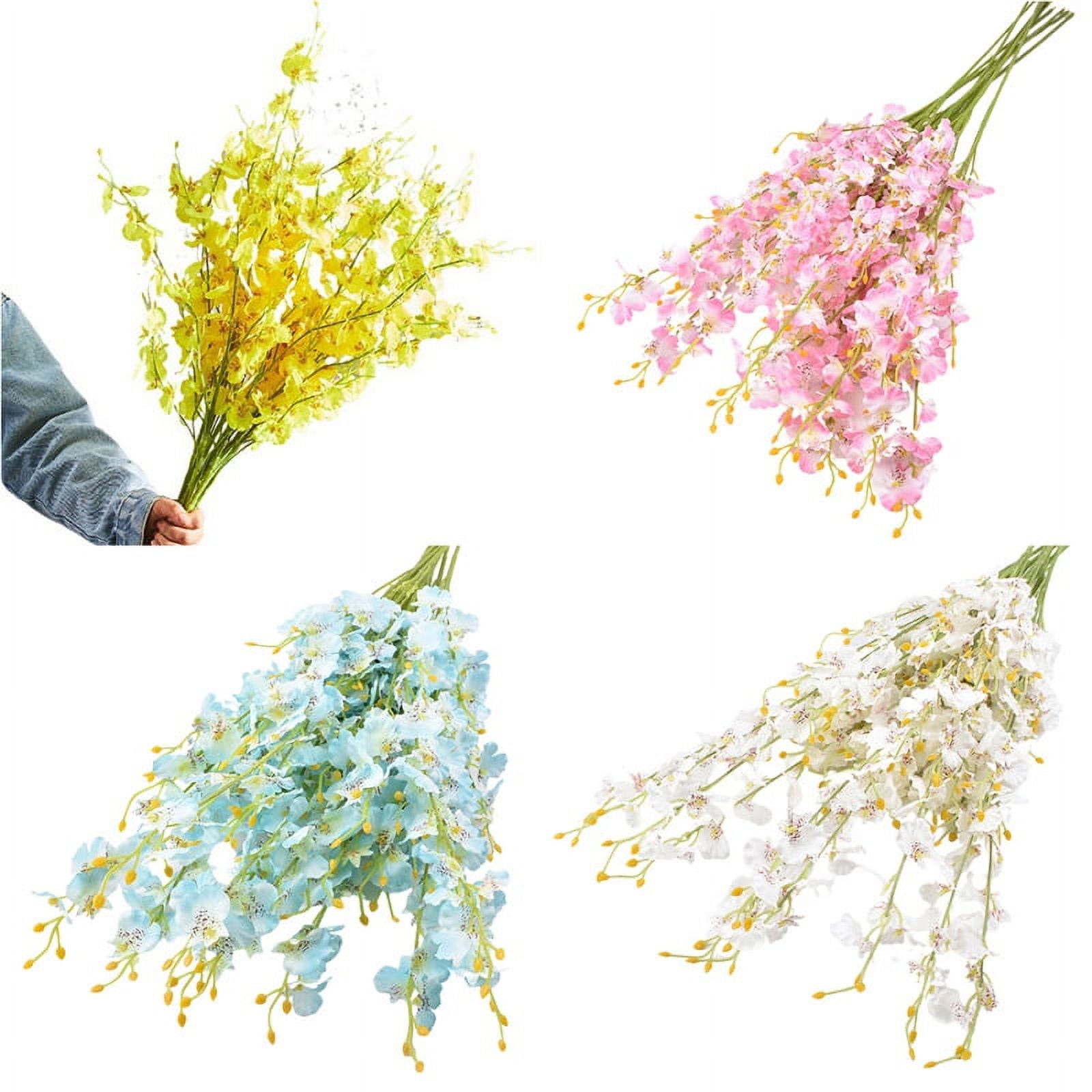 4Pcs Artificial Orchids Flowers Bouquet Realistic Orchids Silk Bulk ...