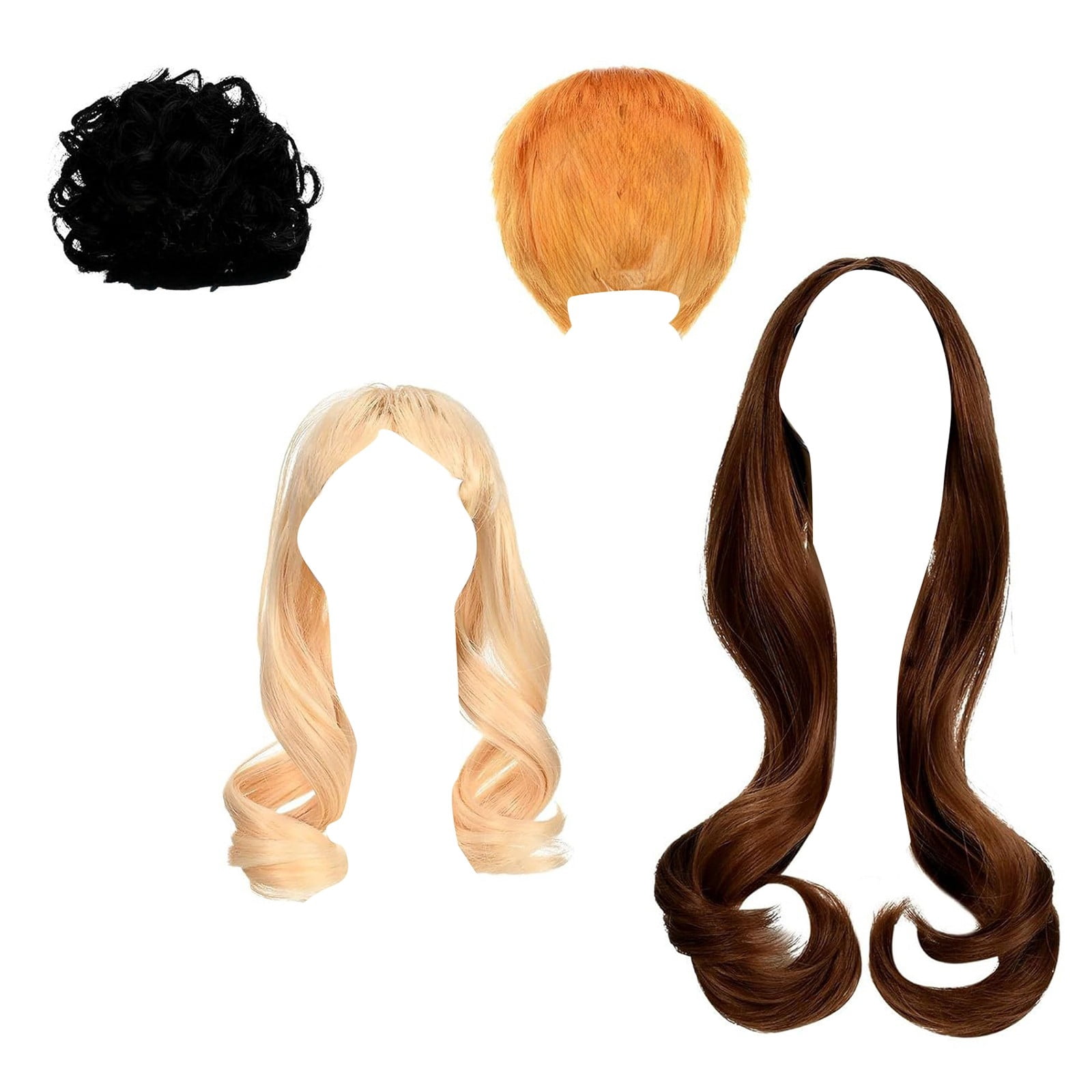 4Pcs Assorted Style Garden Goose Wigs Realistic Synthetic Hair ...