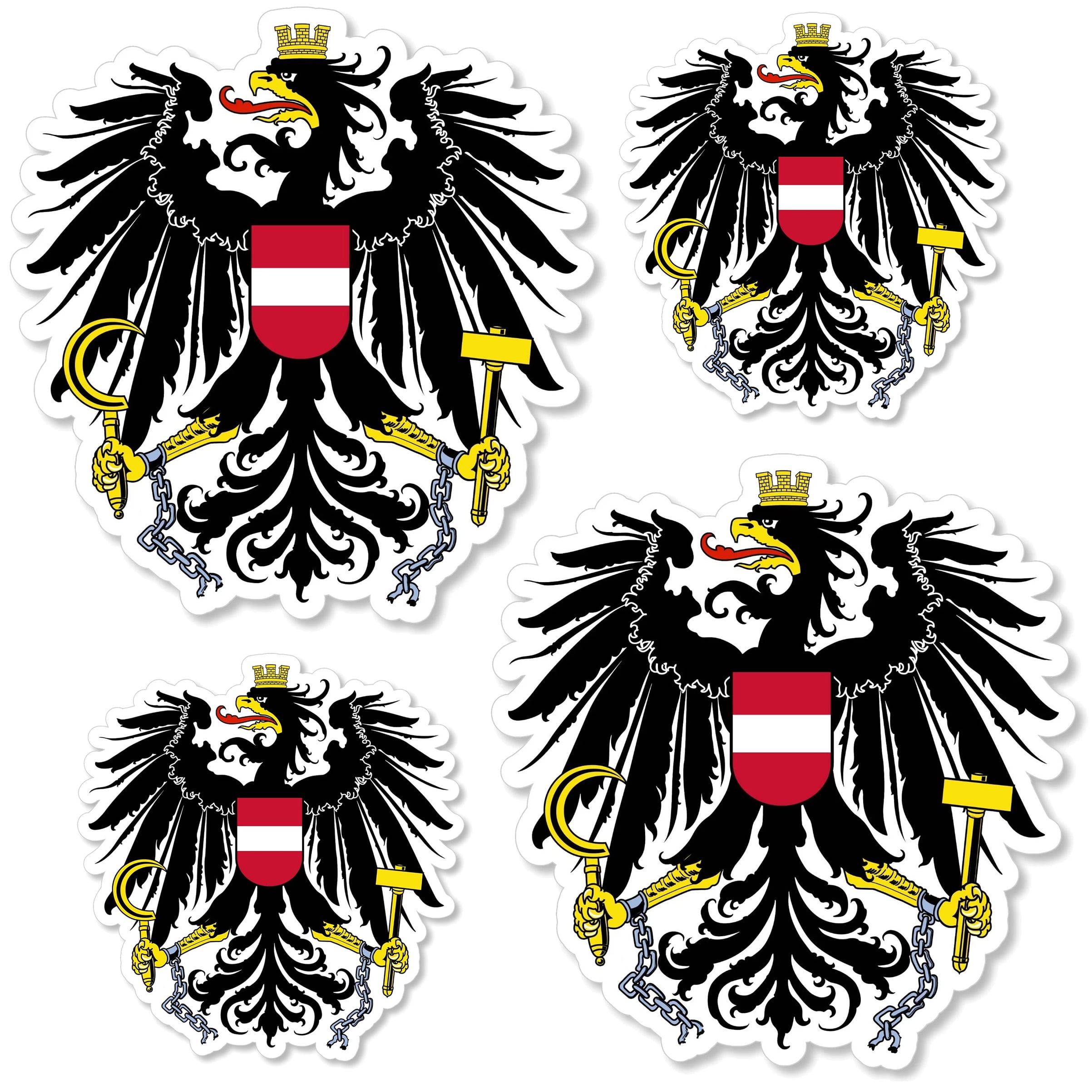 4Pcs Austria Austrian Coat of Arms Eagle Flag Vinyl Sticker Decals 4 ...