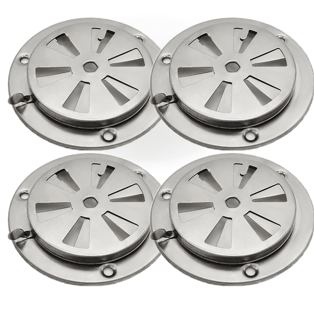 4Pcs BBQ Smoker Air Vent Stainless Steel BBQ Grill Smoker Exhaust Vent ...