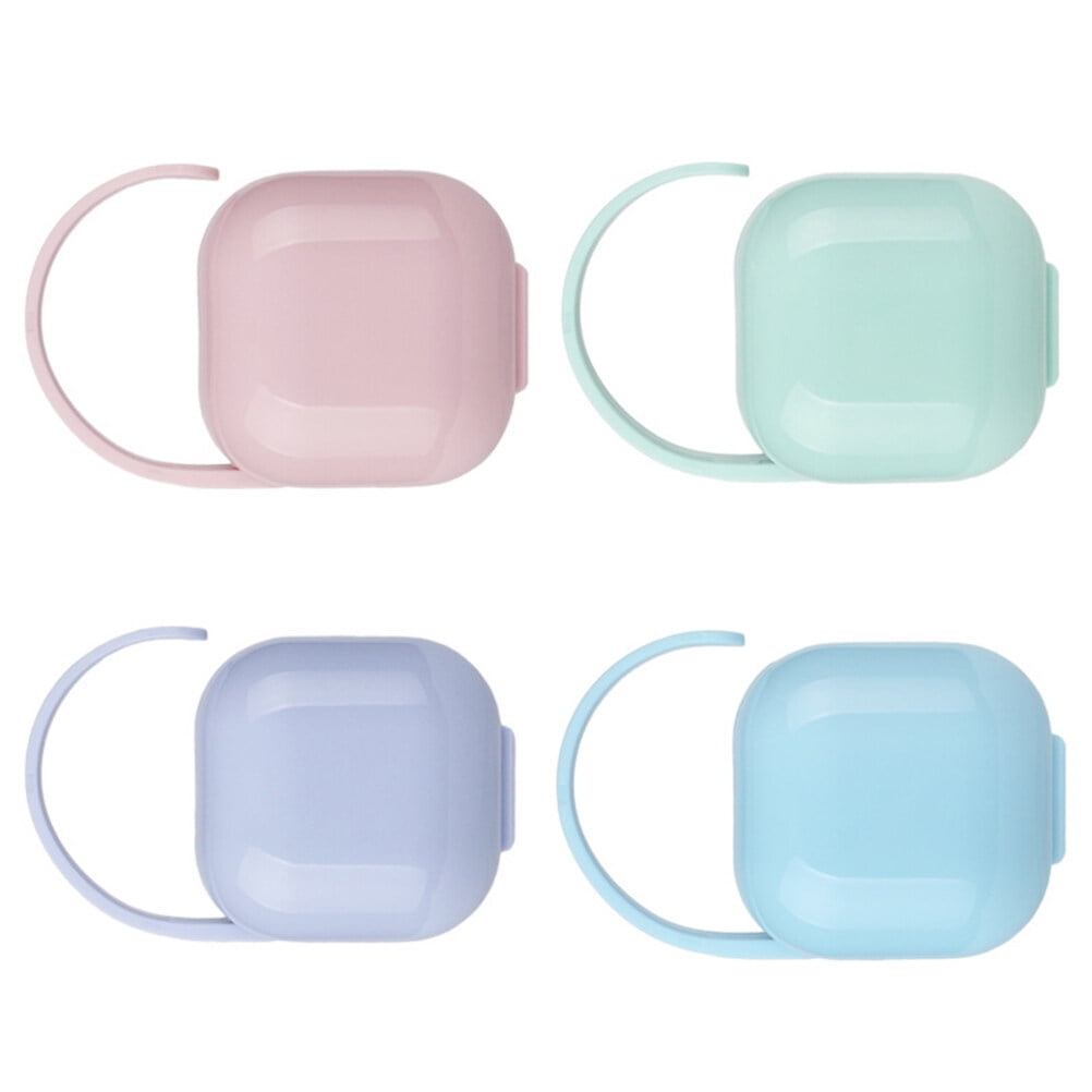 4Pcs Baby Soother Container Pacifier Storage Box Plastic Soother Case ...