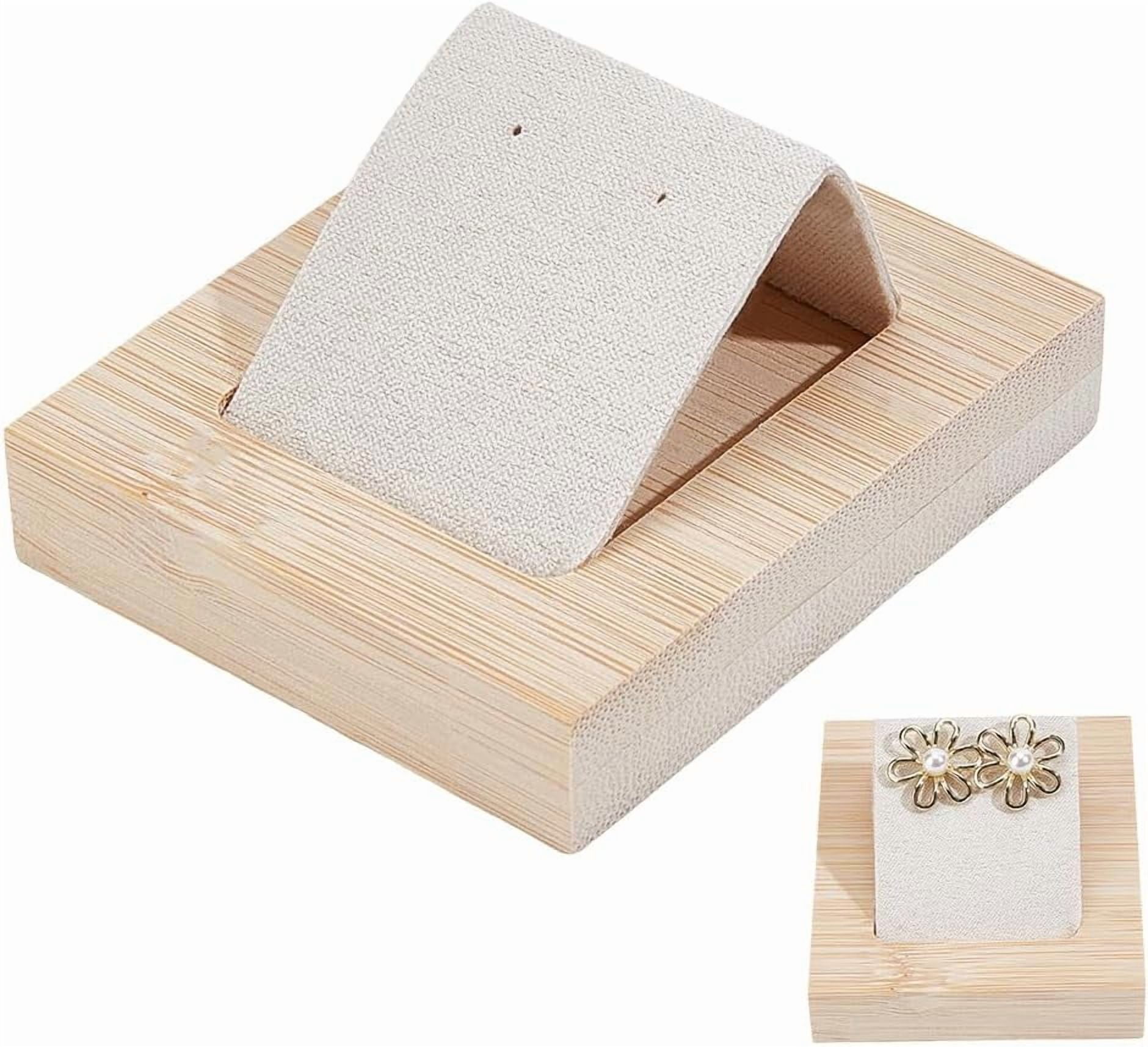 4Pcs Bamboo Earring Display Stand White Short Velvet for Stud Earring ...
