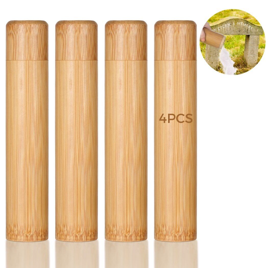 4Pcs Bamboo Scattering Urn Set, Small Cremation Ashes Tube Urns for ...
