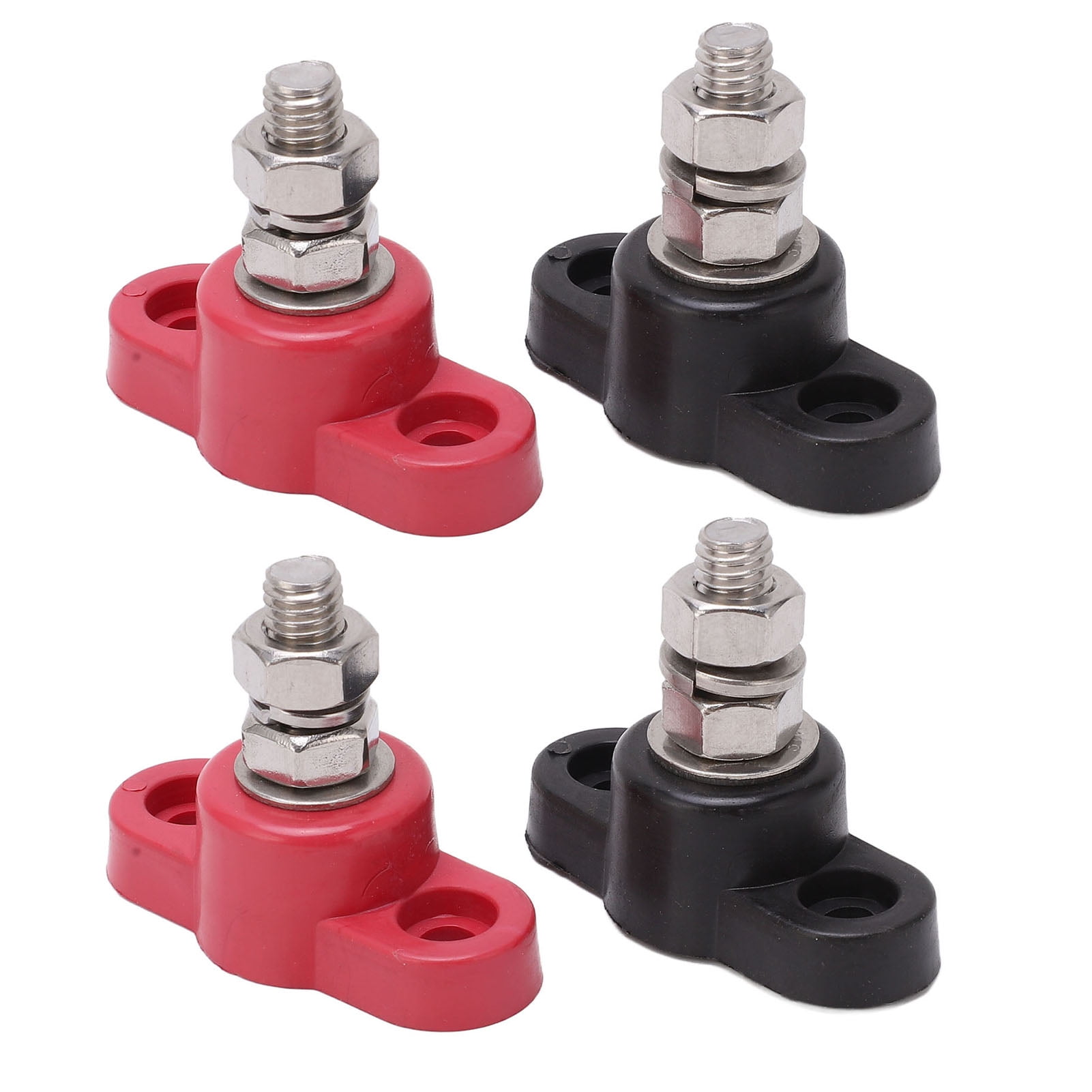 4Pcs Battery Terminal Blocks 12V 24V Safe Red Black Power Stud Battery ...