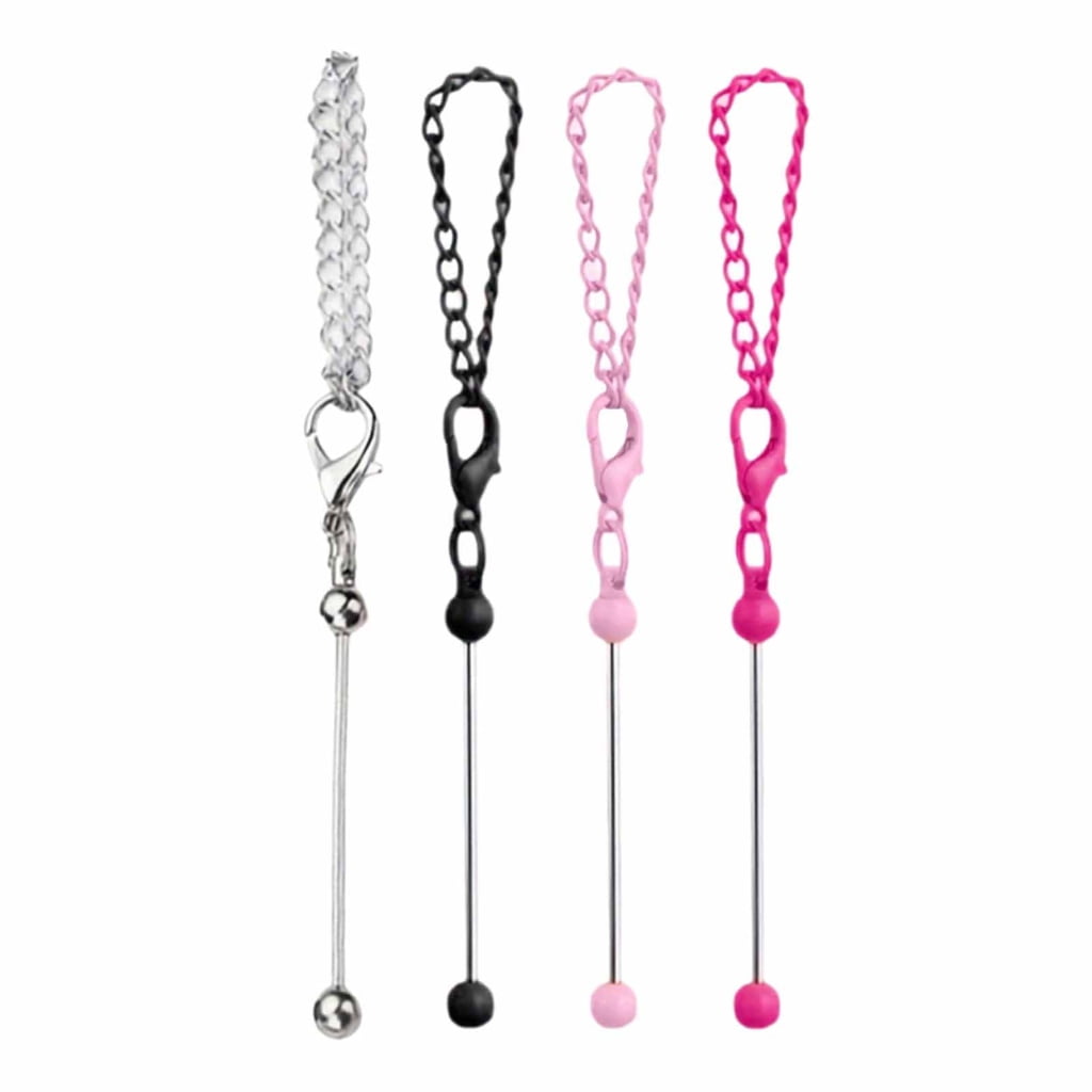 4Pcs Beadable Keychain Beading Keyring Charm Key Holder Keychain ...