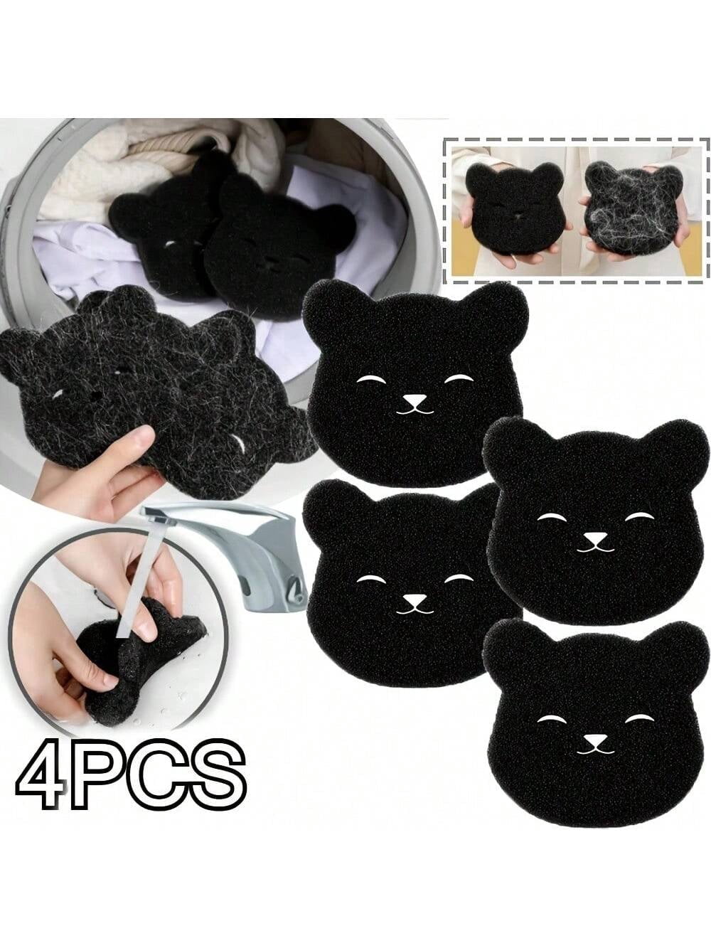 4Pcs Bear Shaped Silicone Sponge Cleaning Ball Anti Laundry Helper With ...